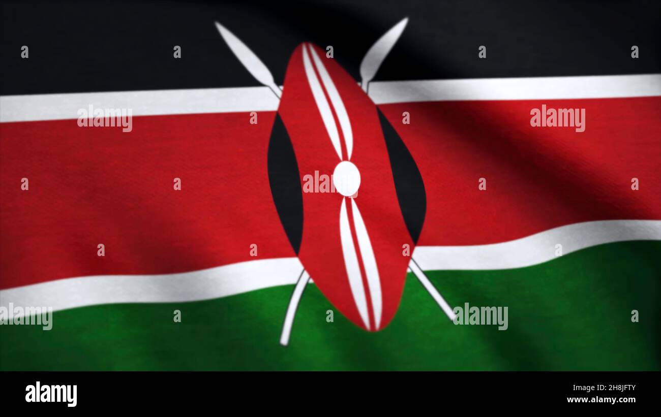 Flag of Kenya waving, suitable to use it as a background. Background ...