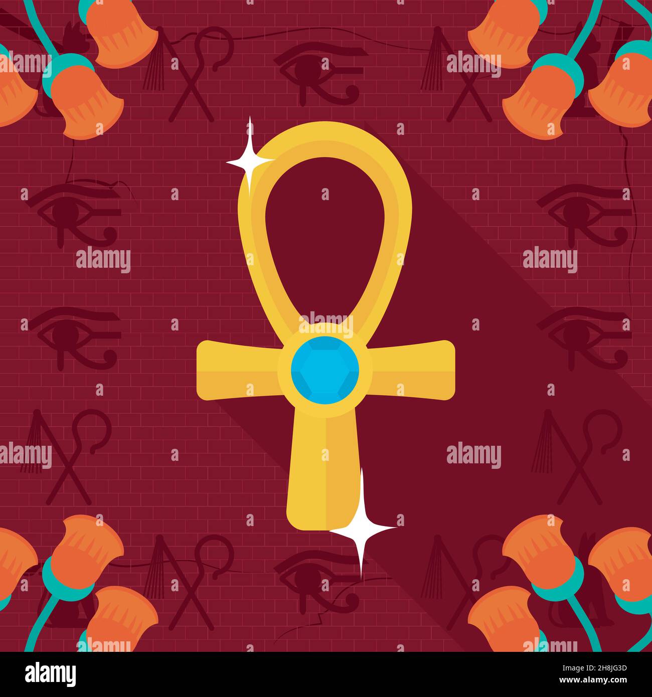 ankh amulet design and flowers Stock Vector Image & Art - Alamy