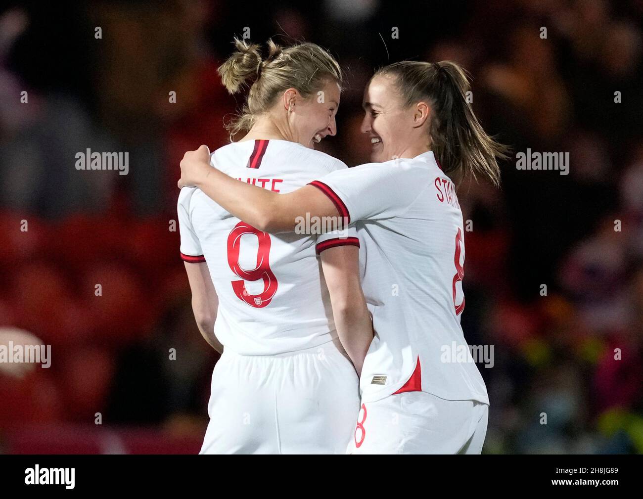 Doncaster, England, 30th Nov 2021. Ellen White of England celebrates ...