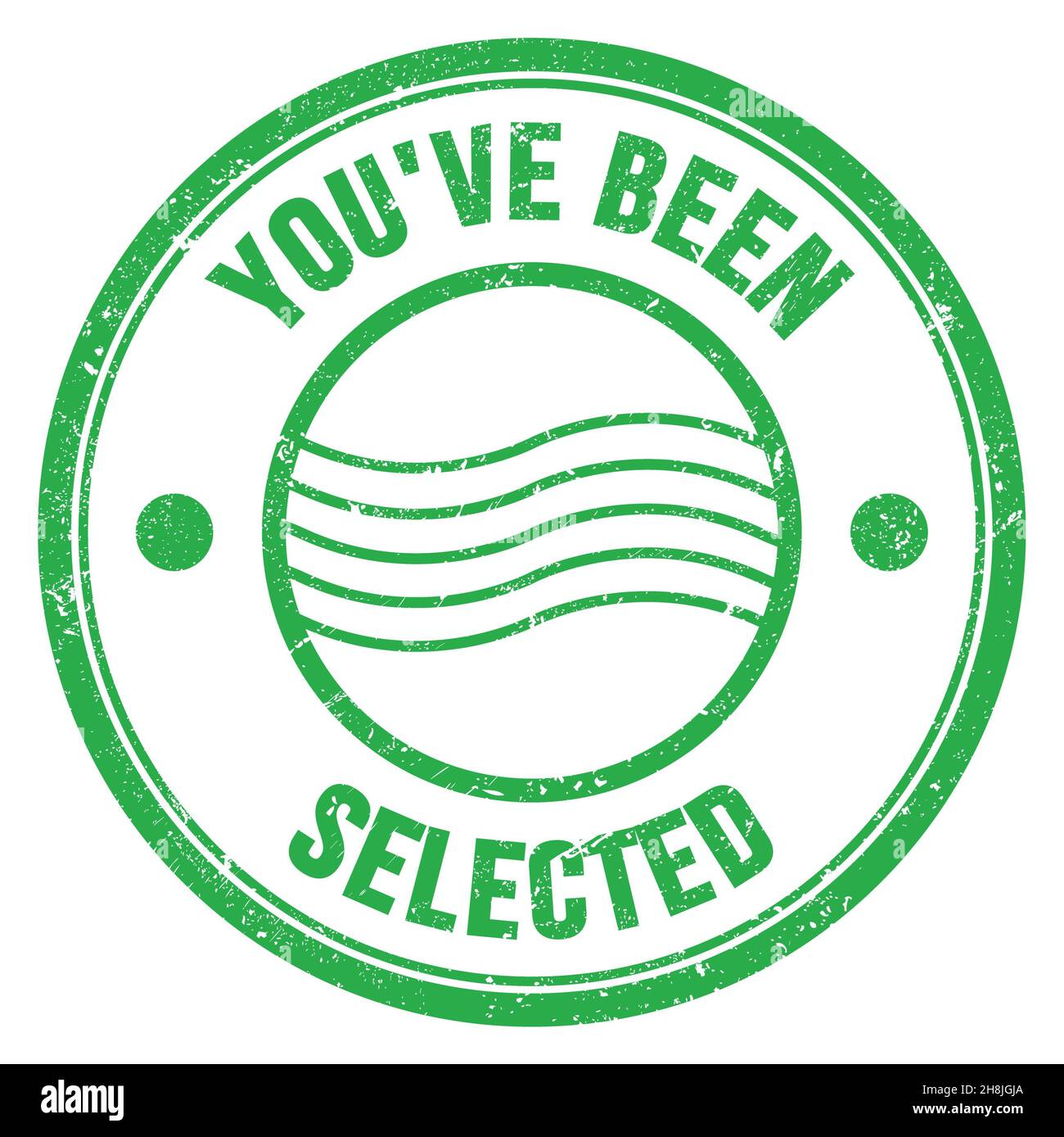YOU'VE BEEN SELECTED text written on green round postal stamp sign ...
