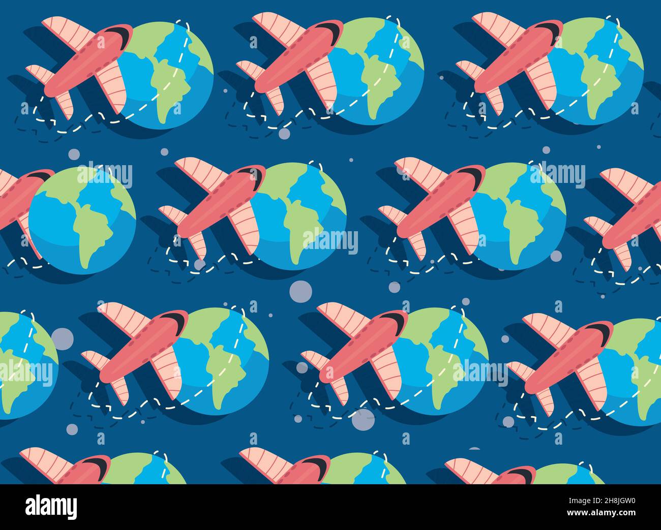 tourism items wallpaper over blue Stock Vector Image & Art - Alamy