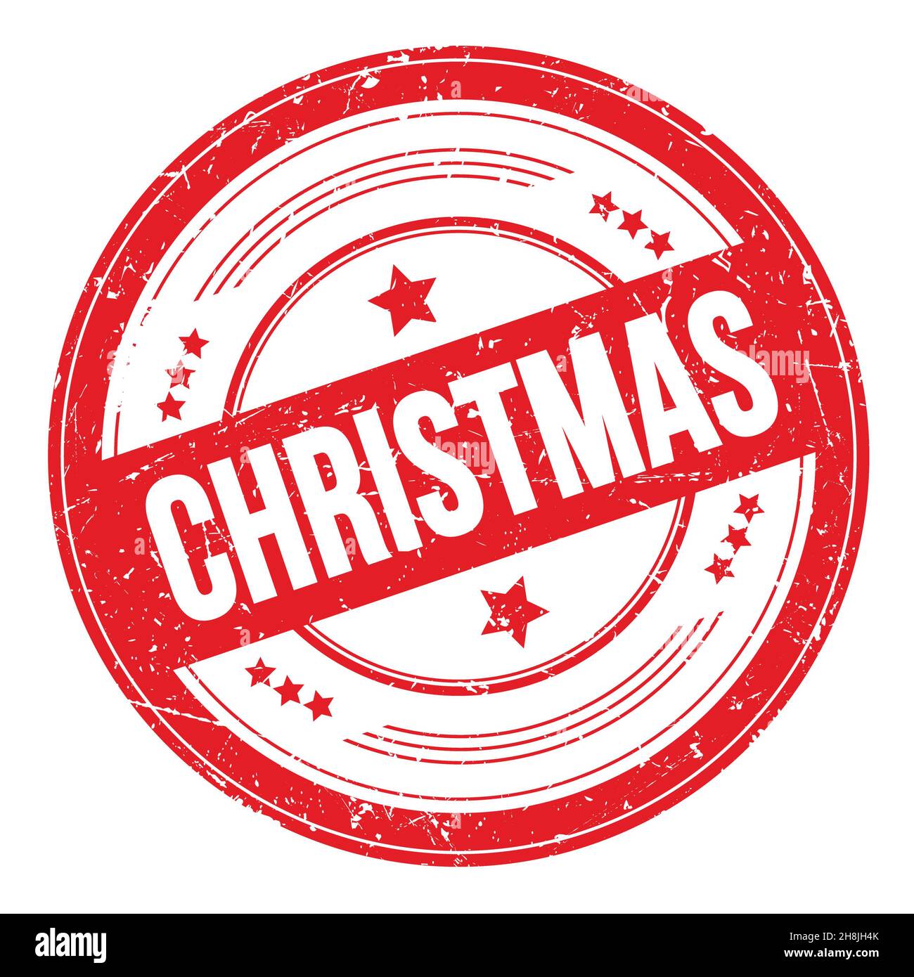 CHRISTMAS text on red round grungy texture stamp Stock Photo - Alamy