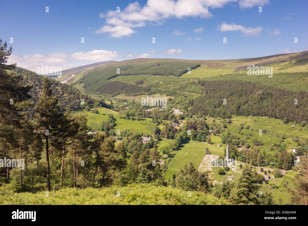 View from above of the Early Medieval monastic settlement with Round ...