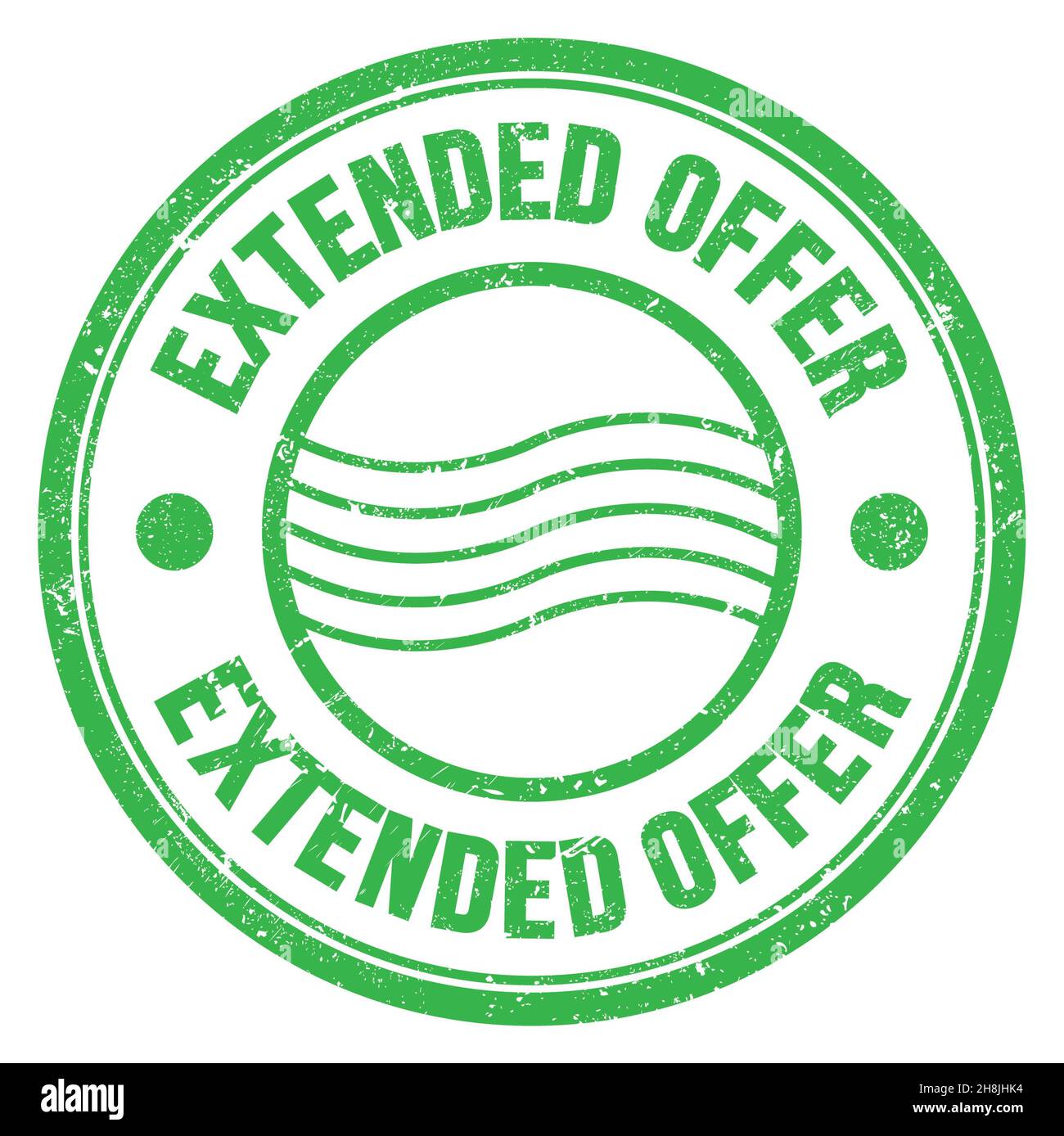 EXTENDED OFFER word written on green round postal stamp sign Stock ...