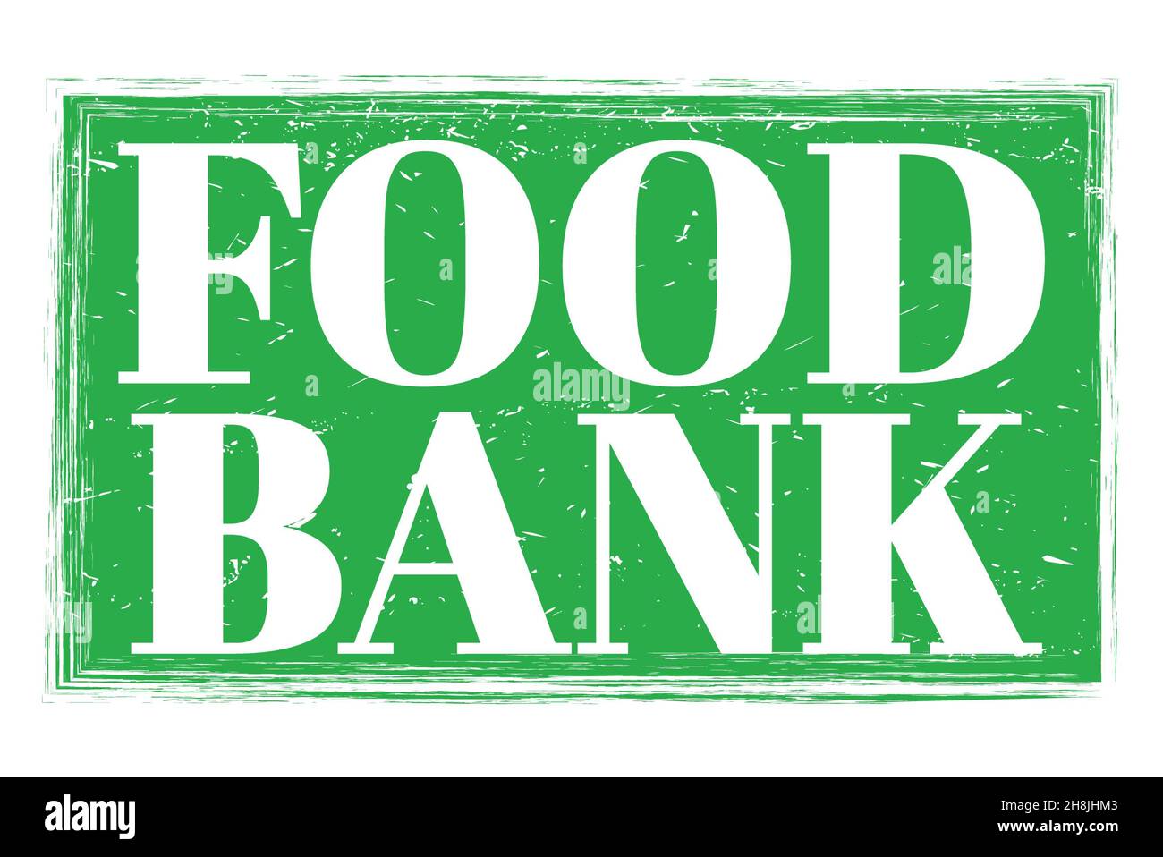 FOOD BANK, words written on green grungy stamp sign Stock Photo - Alamy