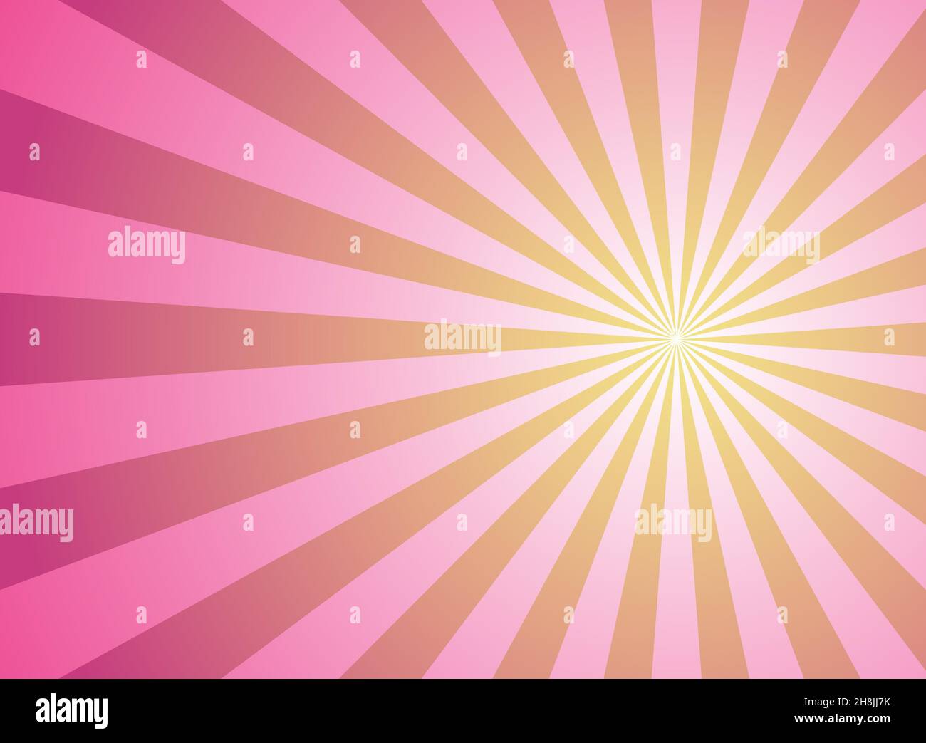 Sunlight wide horizontal pink color burst background with yellow ...