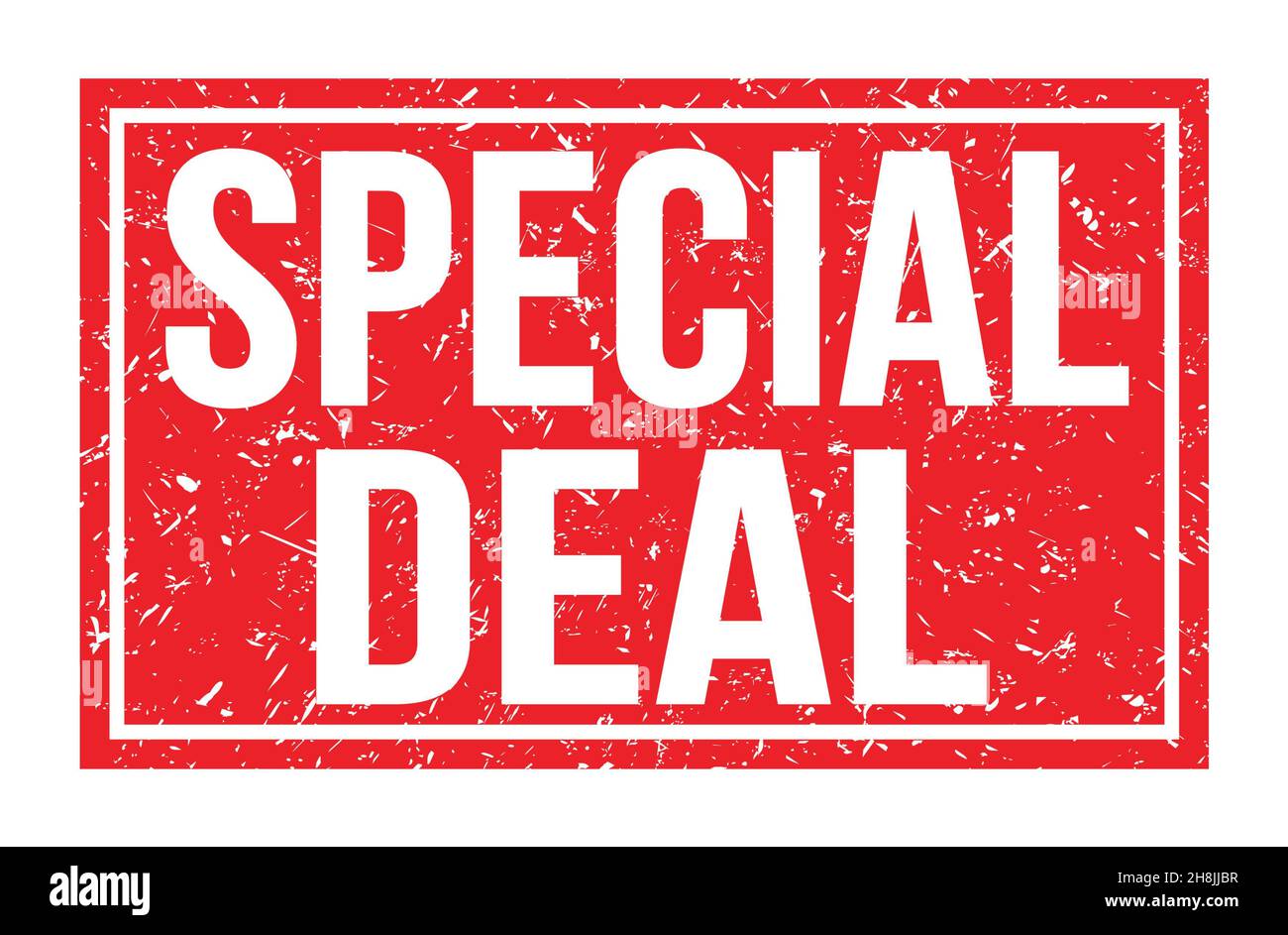 SPECIAL DEAL, words written on red rectangle stamp sign Stock Photo - Alamy