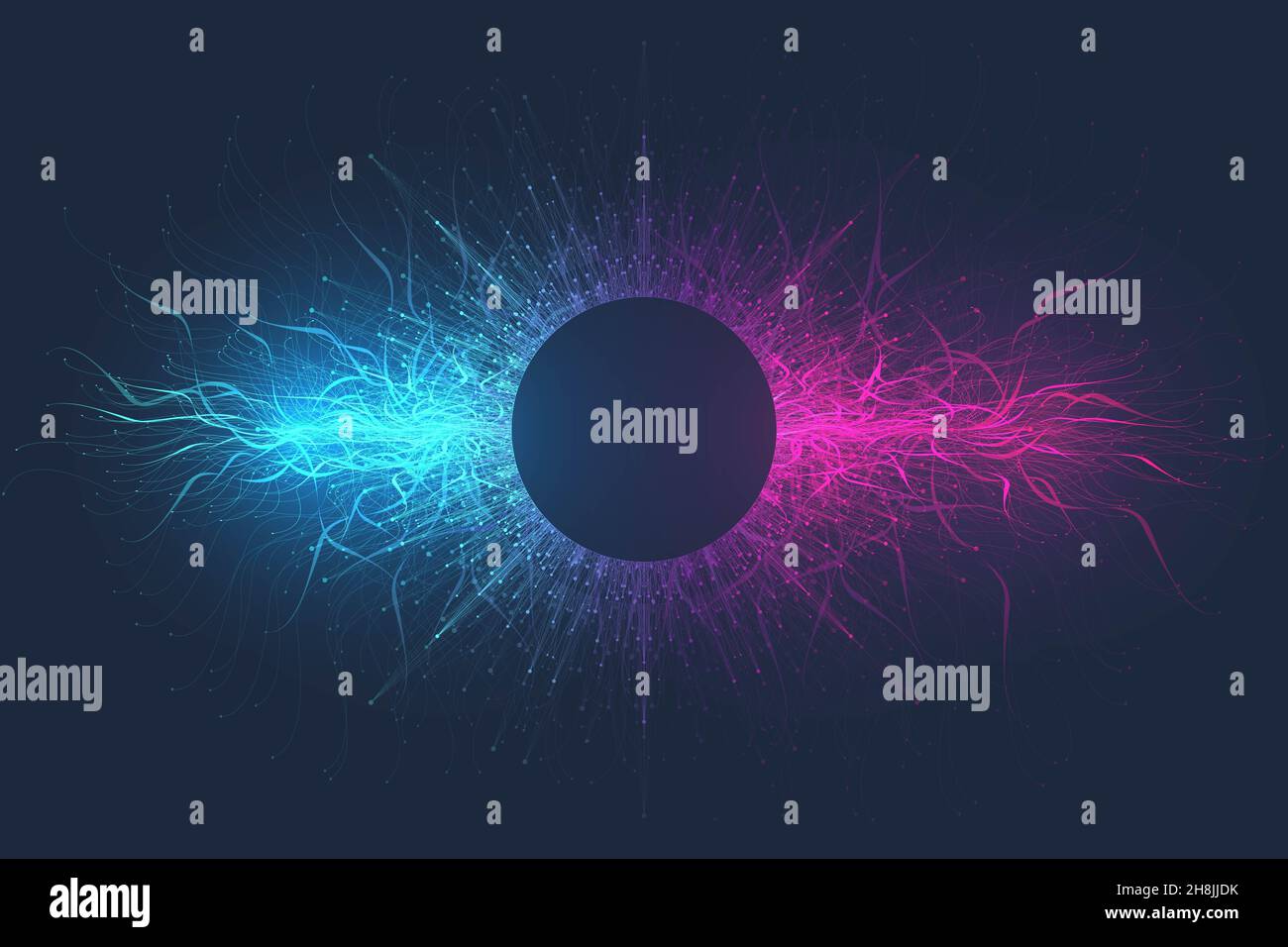 Quantum computer technology banner design template concept ...