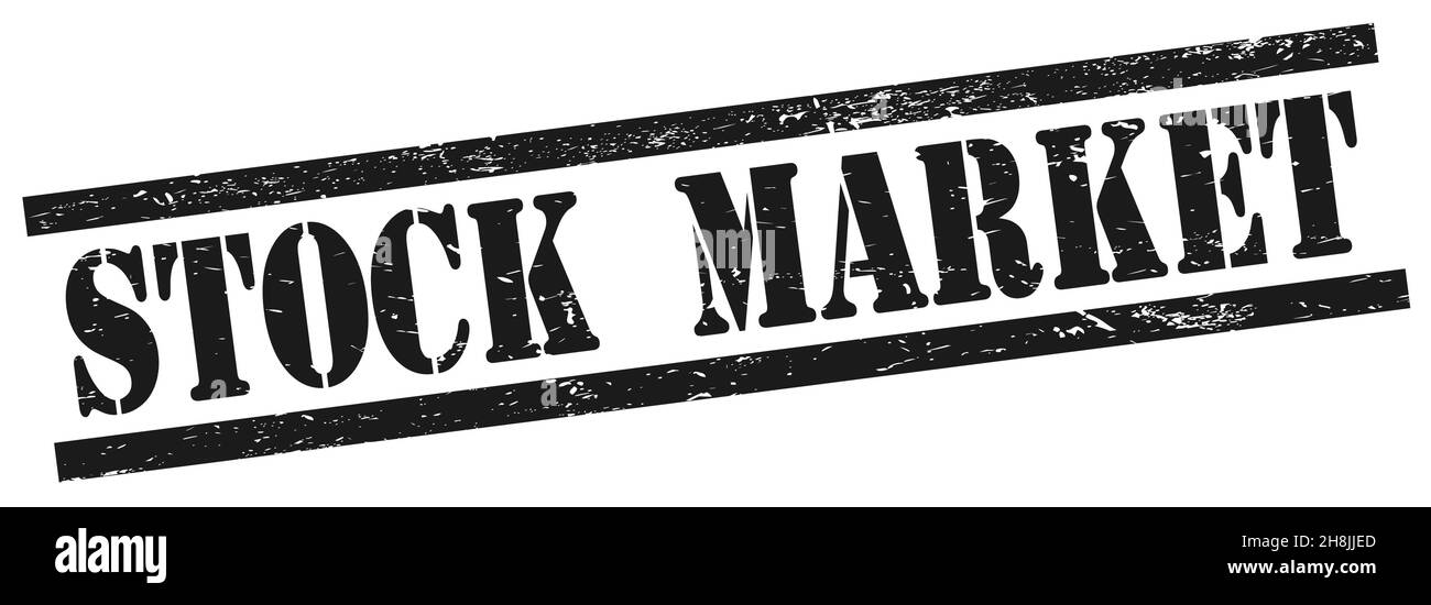 STOCK MARKET text on black grungy rectangle vintage stamp Stock Photo ...