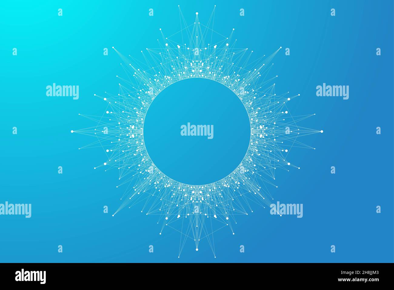 Quantum computer technology concept. Deep learning artificial intelligence. Big data algorithms ...