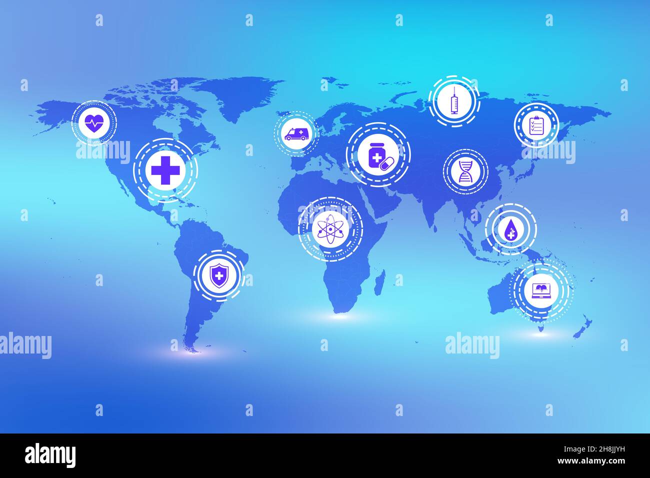 Medical abstract background with health care icons. Medical technology ...
