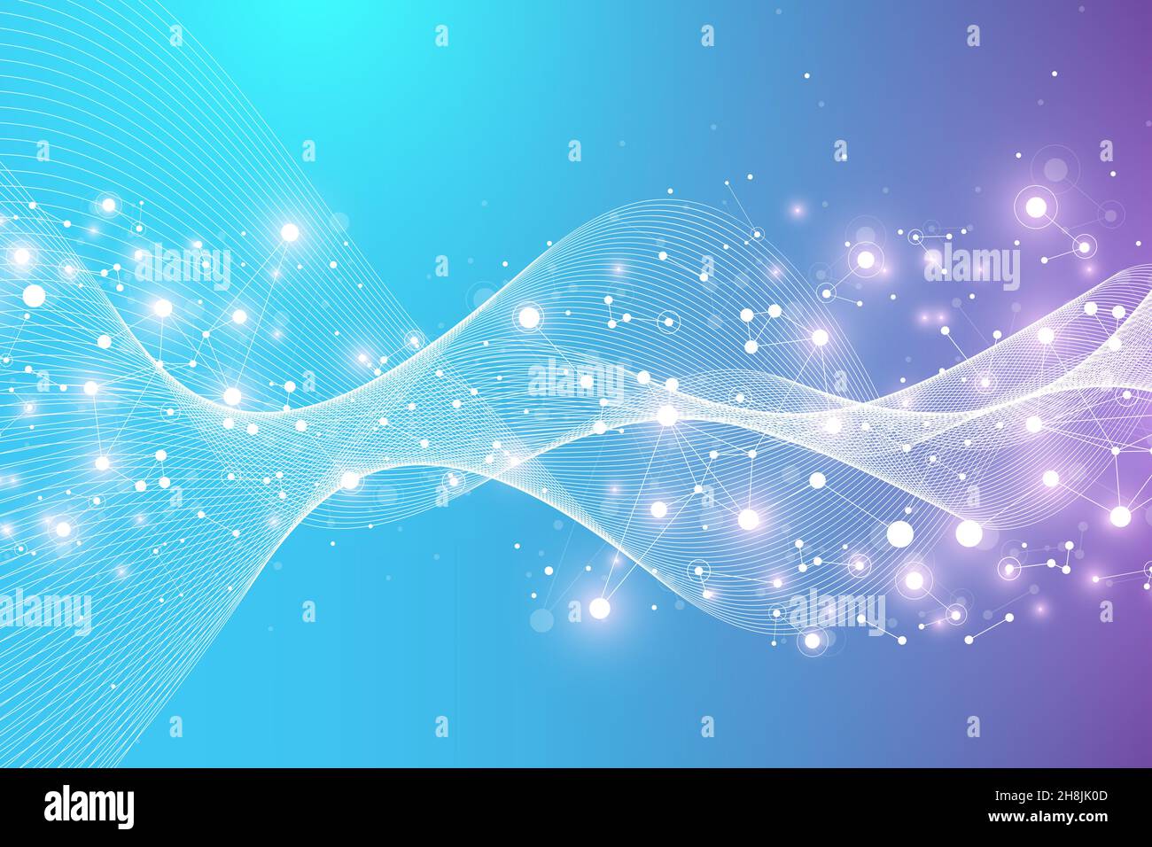 Technology abstract background with connected line and dots. Big data ...