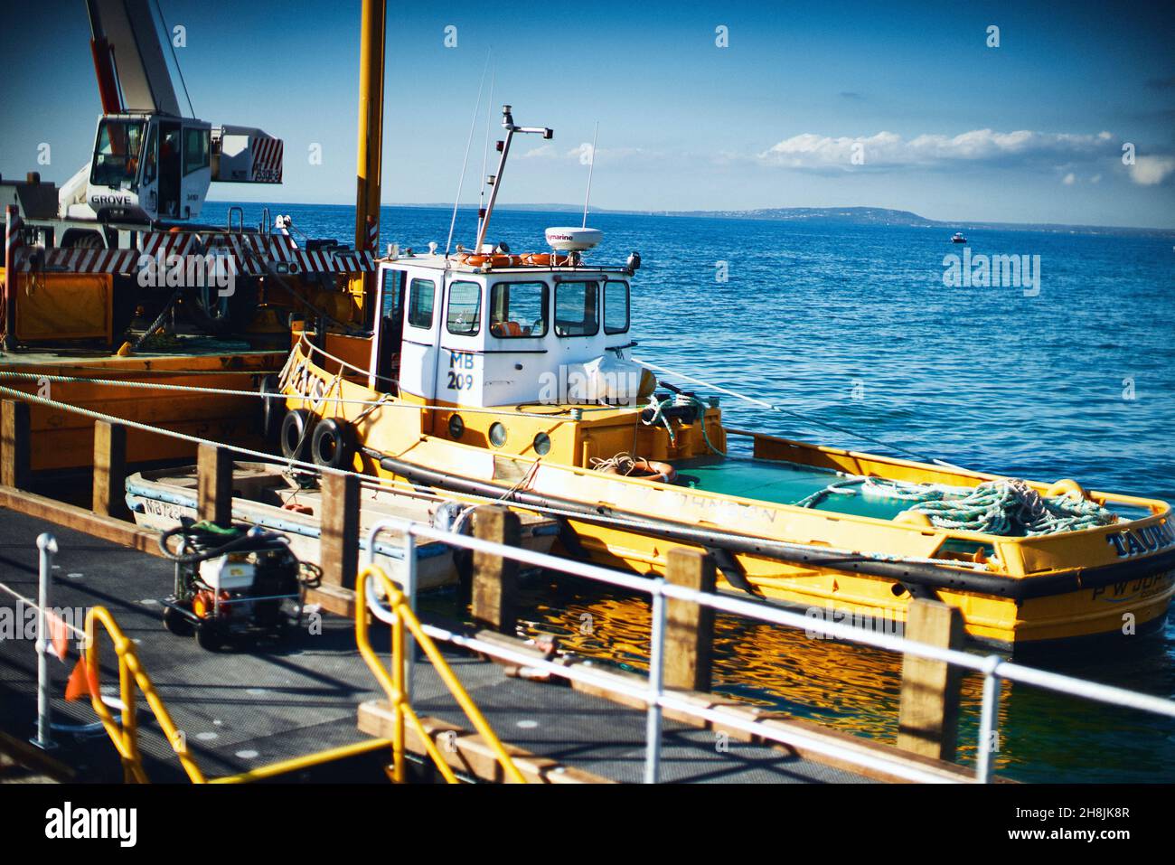 Tugboat in ocean Stock Photo - Alamy