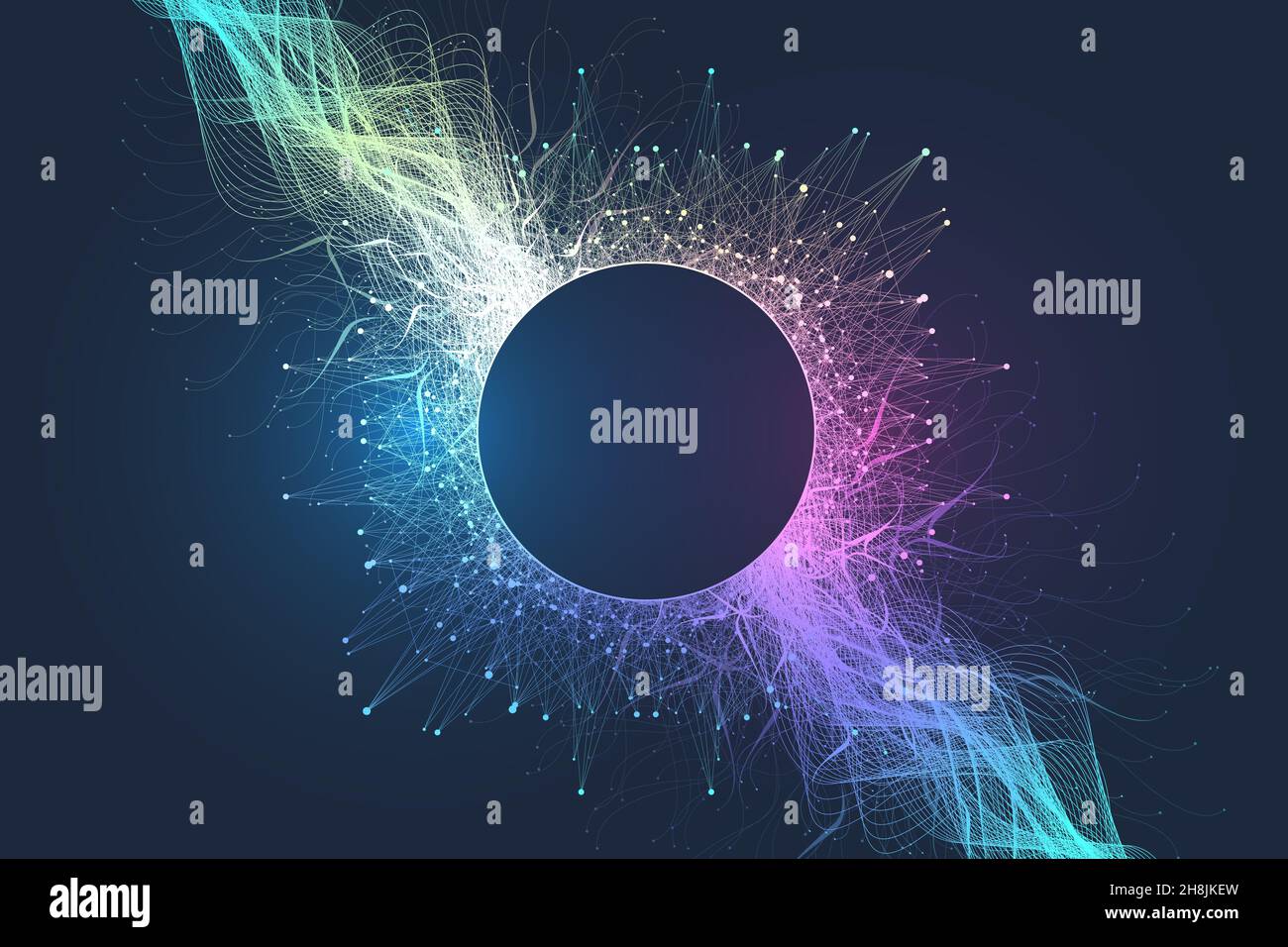 Quantum computer technology banner design template concept. Deep ...