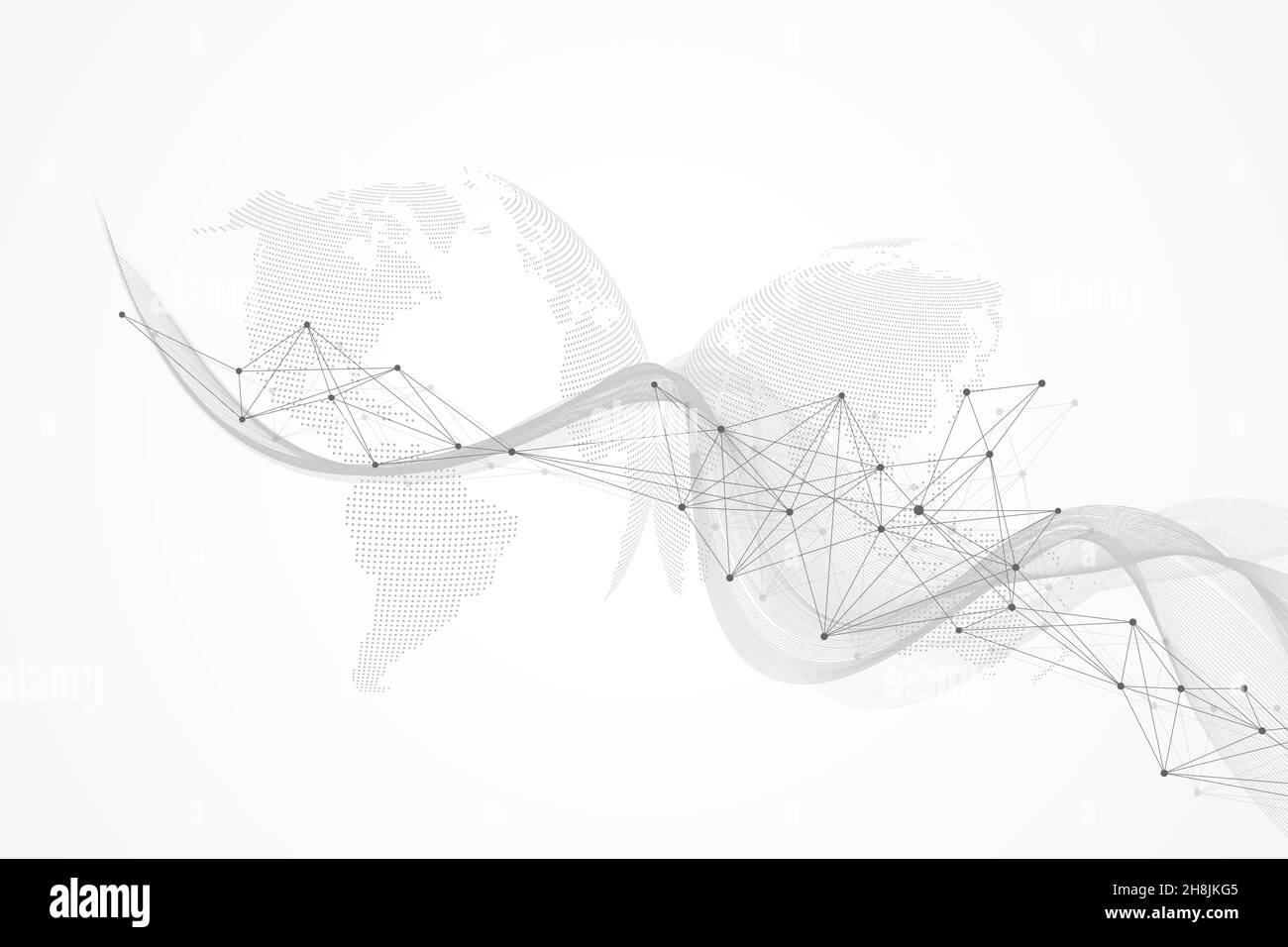 World Map Point With Global Technology Networking Concept Digital Data