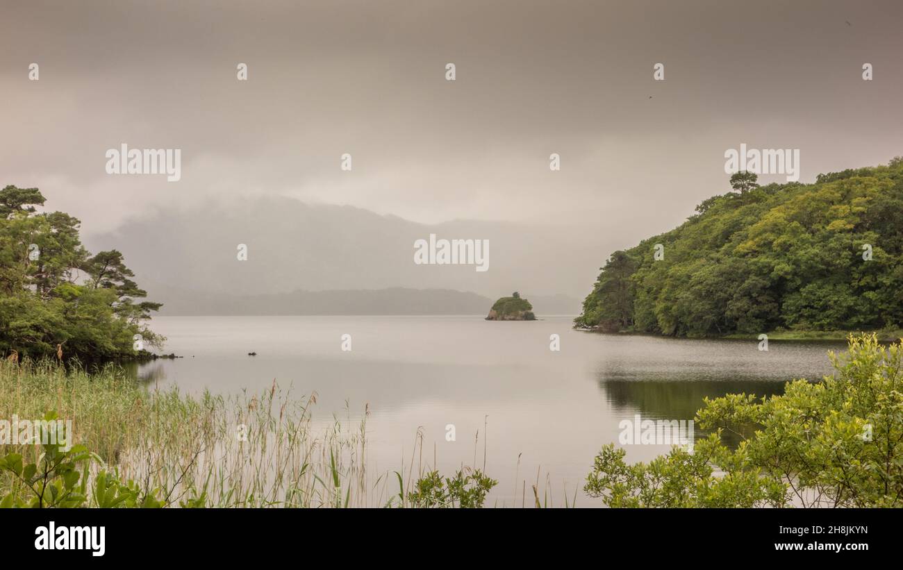 Muckross Lake, also called Middle Lake or The Torc, in Killarney ...