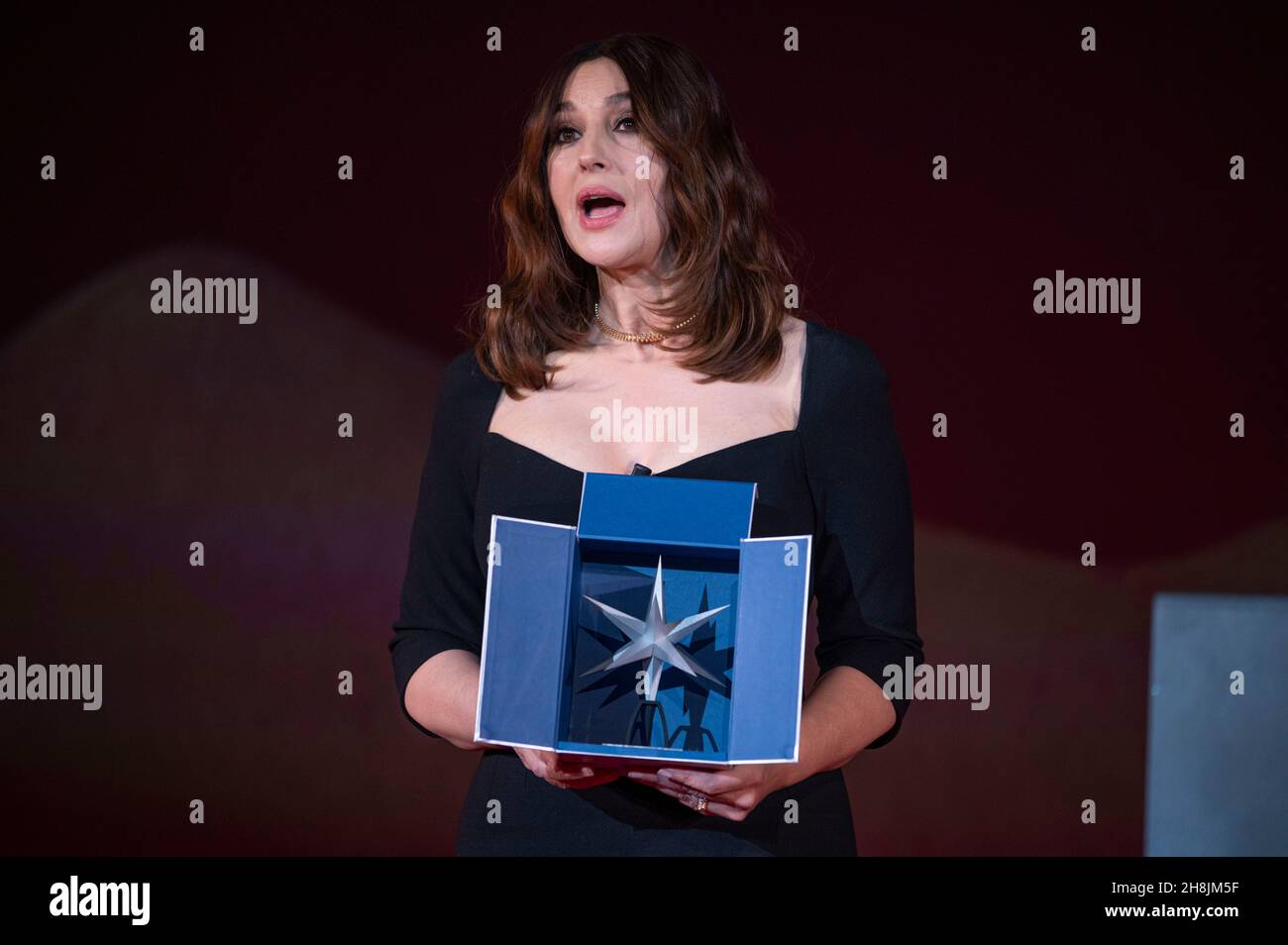 Turin, Italy. 30th Nov, 2021. Turin. Monica Bellucci receives the ...