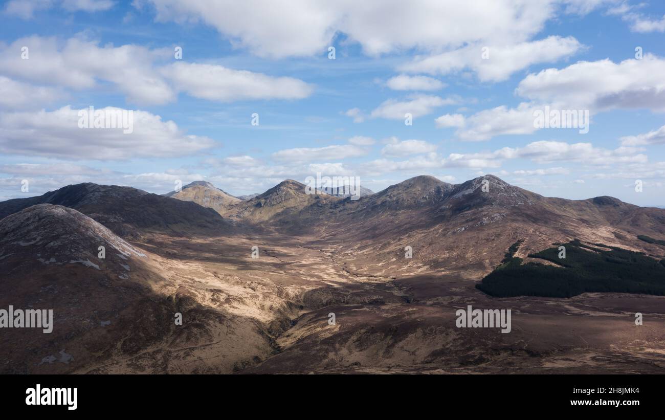 View of the Twelve Bens mountain range from Diamond Hill in Connemara ...
