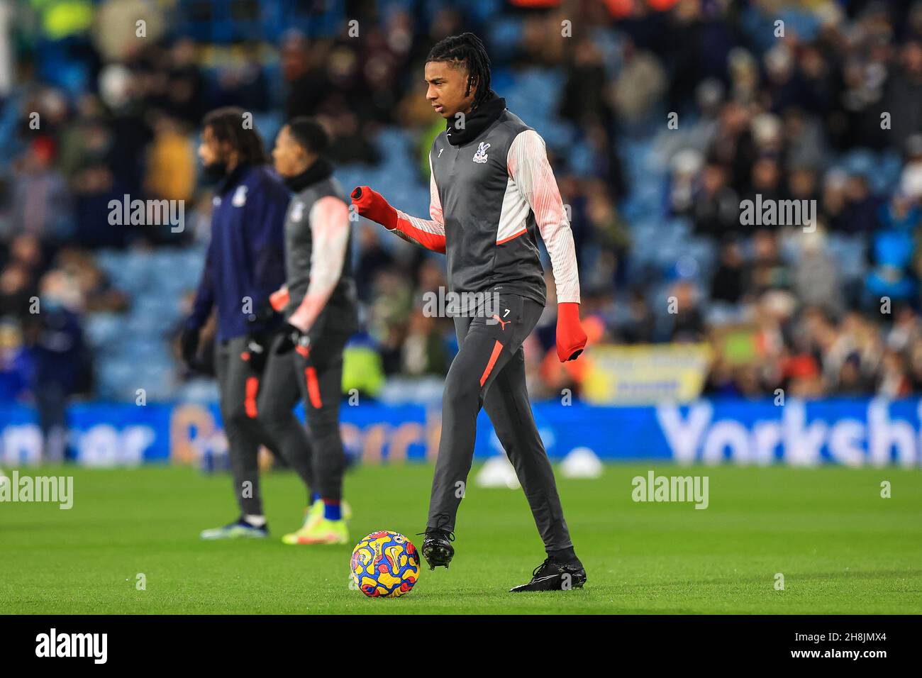 Michael Olise #7 of Crystal Palace during the pre-game warmup in, on 11 ...