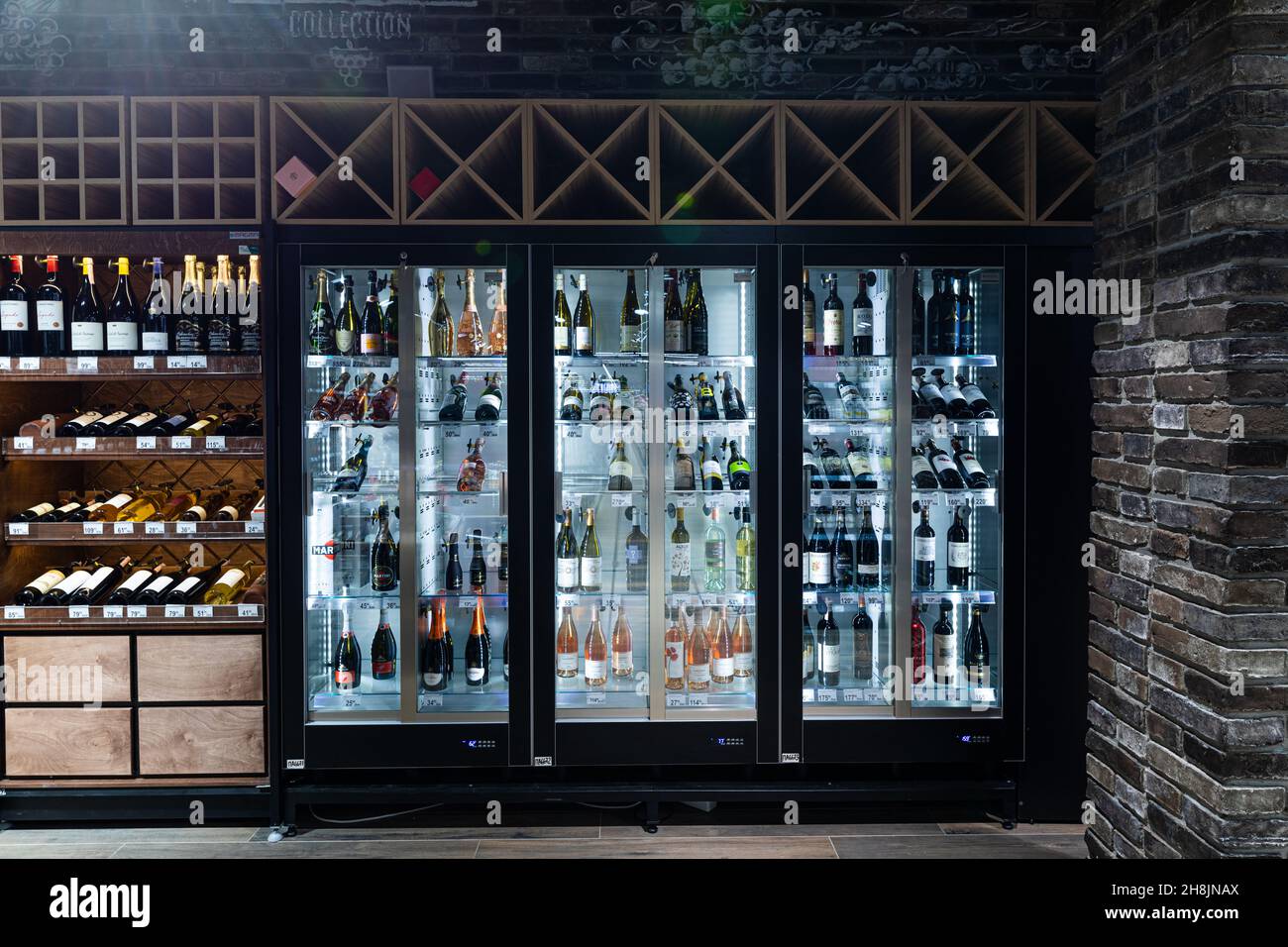 Spirits bottles fridge hi-res stock photography and images - Alamy