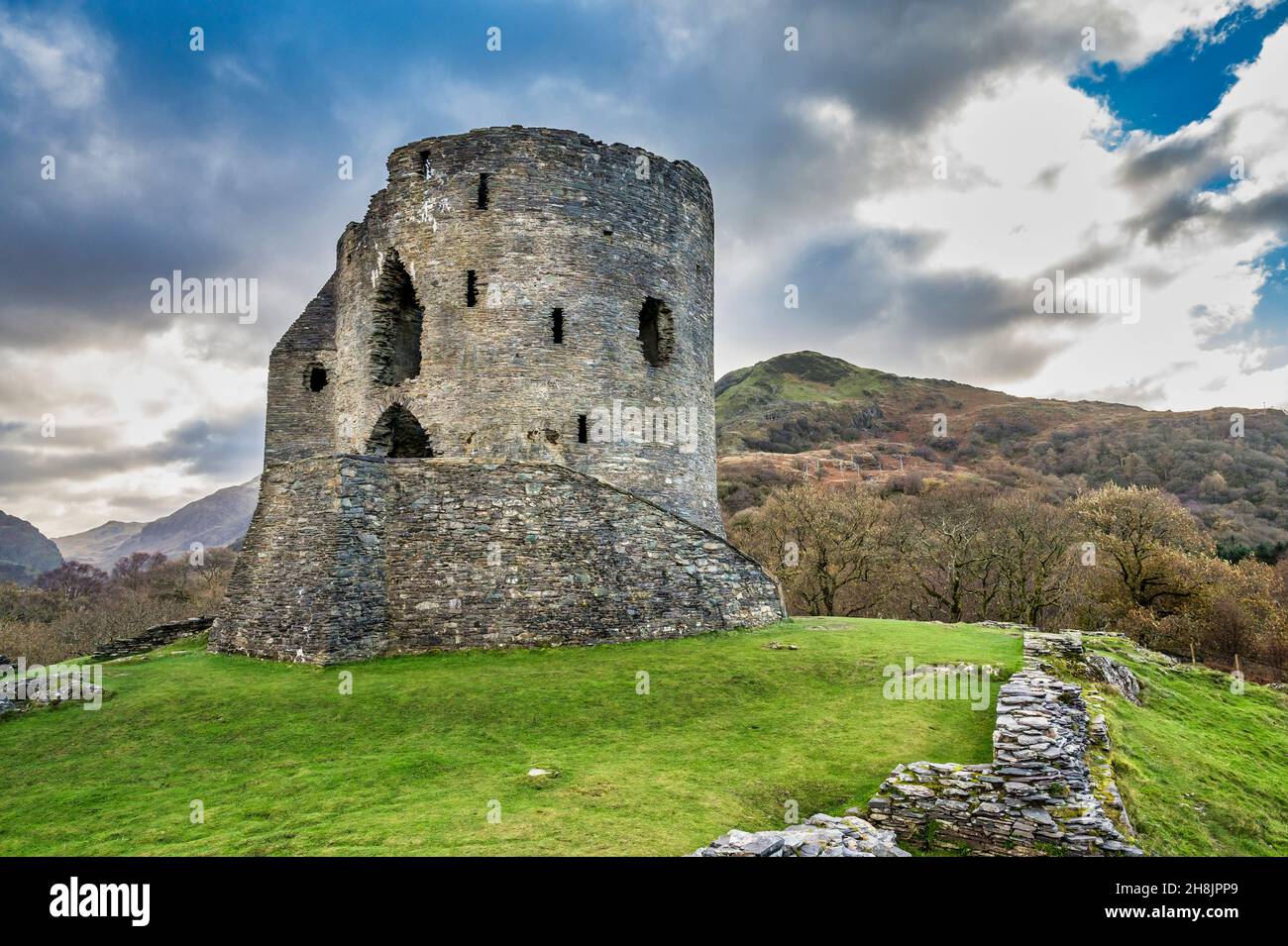 This is the 13th century medieval-round tower fortress of Dolpadarn ...