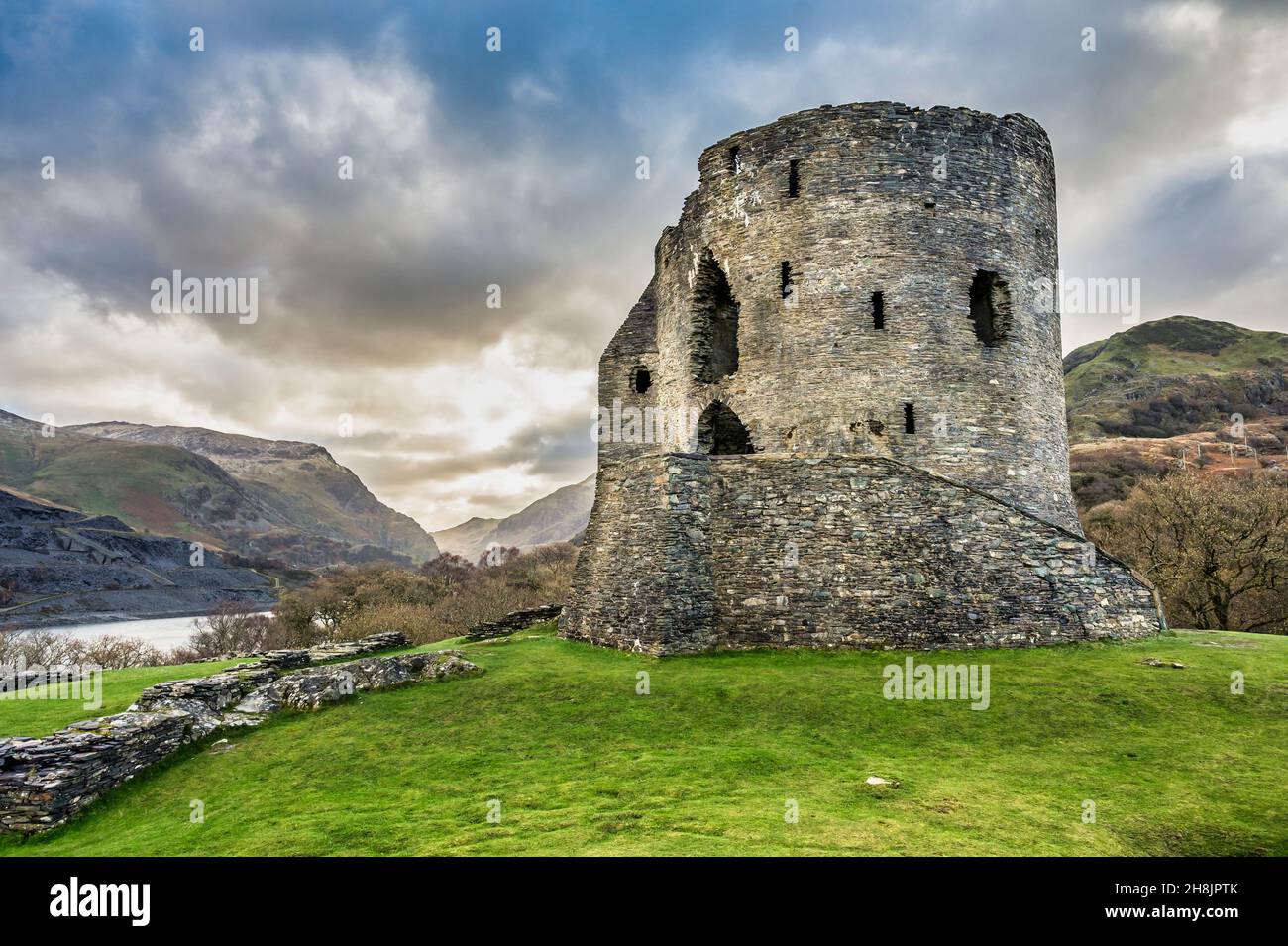 This is the 13th century medieval-round tower fortress of Dolpadarn ...