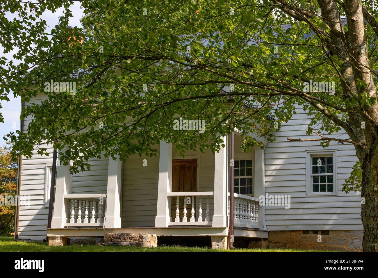 Johnson City, Tennessee, USA - September 5, 2021: Once a two-story log ...