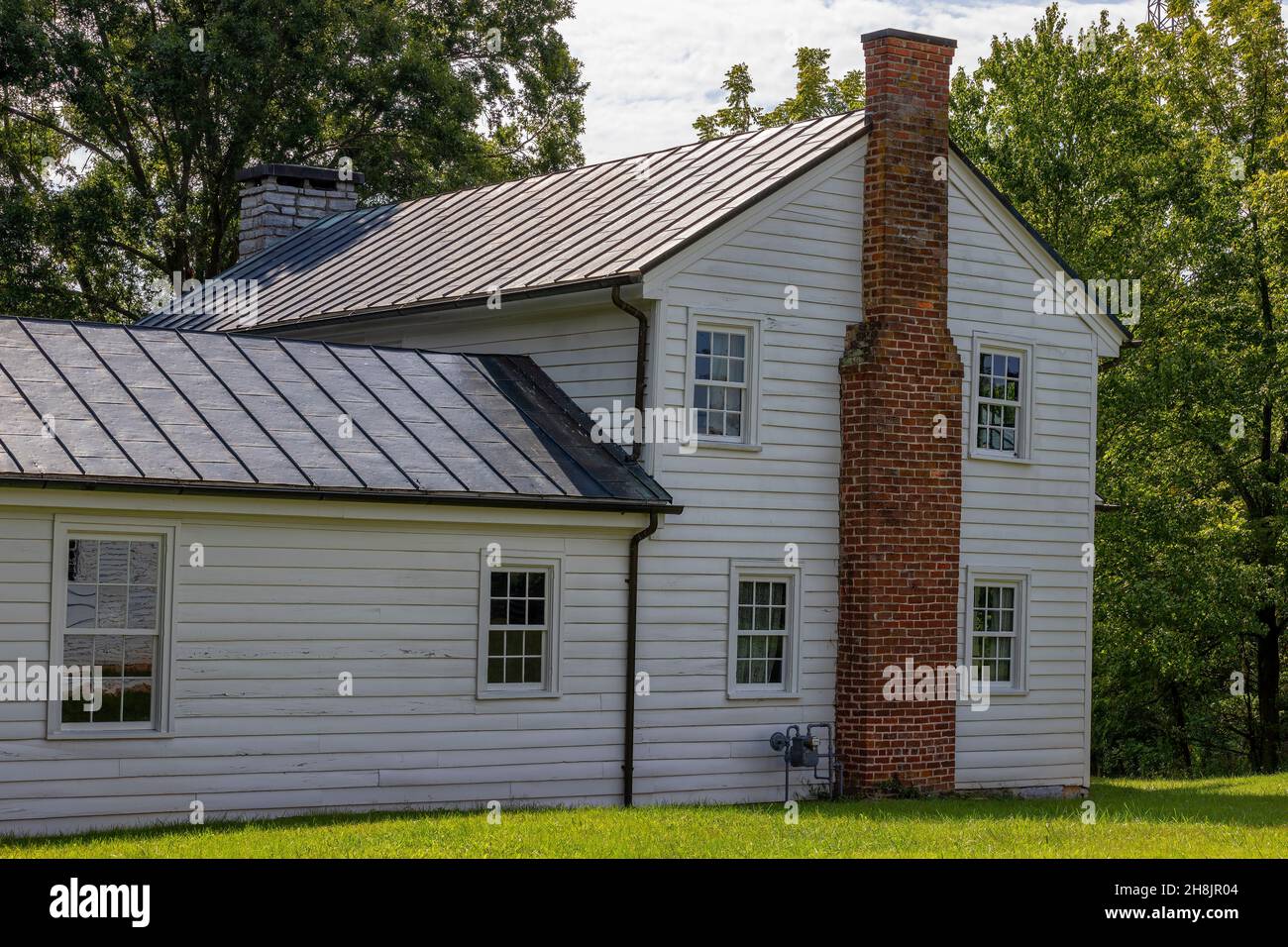 Johnson City, Tennessee, USA - September 5, 2021: Once a two-story log ...