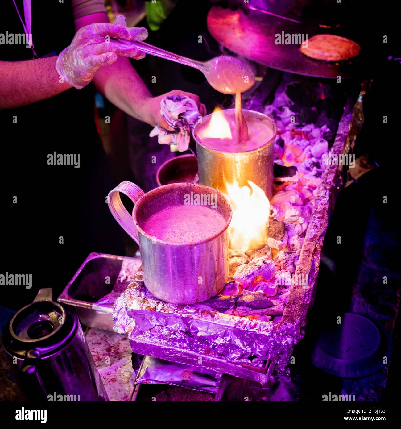 Fresh Karak Tea made the traditional way at Eat Festival Stock Photo ...