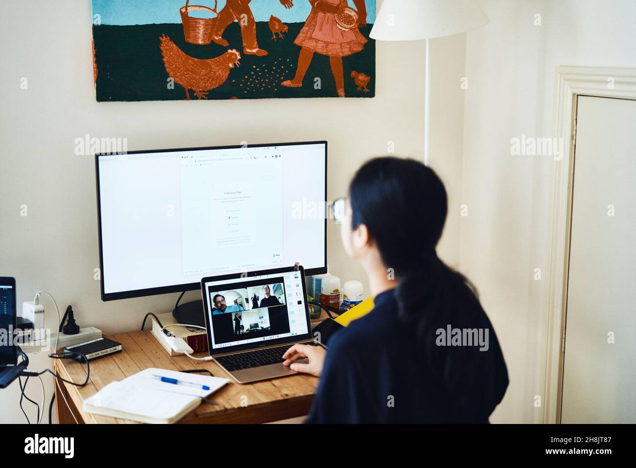 Multiple computer screens home office hi-res stock photography and ...