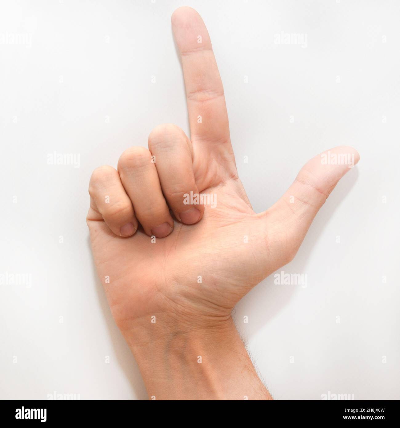 Letter L in American Sign Language (ASL) for deaf people Stock Photo ...