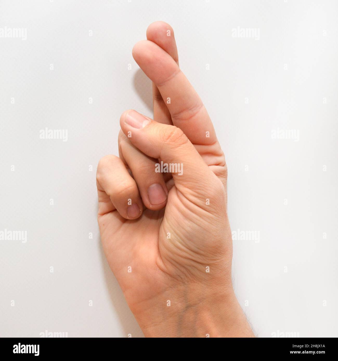Letter R in American Sign Language (ASL) for deaf people Stock Photo ...