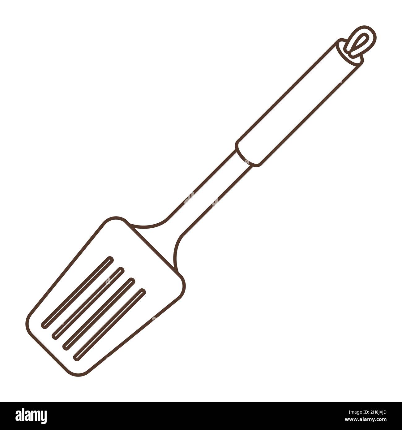 Illustration of cooking spatula. Stylized kitchen and restaurant ...