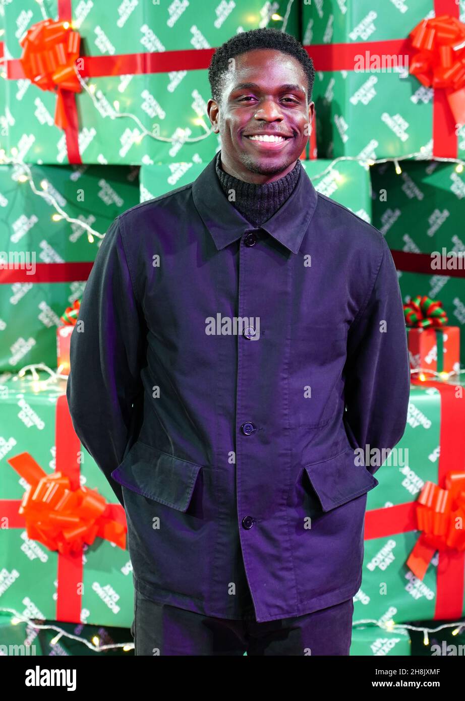 Jordan Peters arriving for the world premiere of Boxing Day at the ...