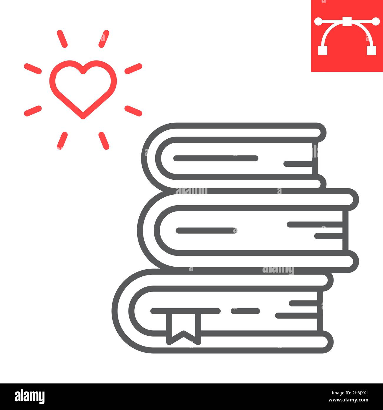 Educational books distribution line icon, school and education, stack ...