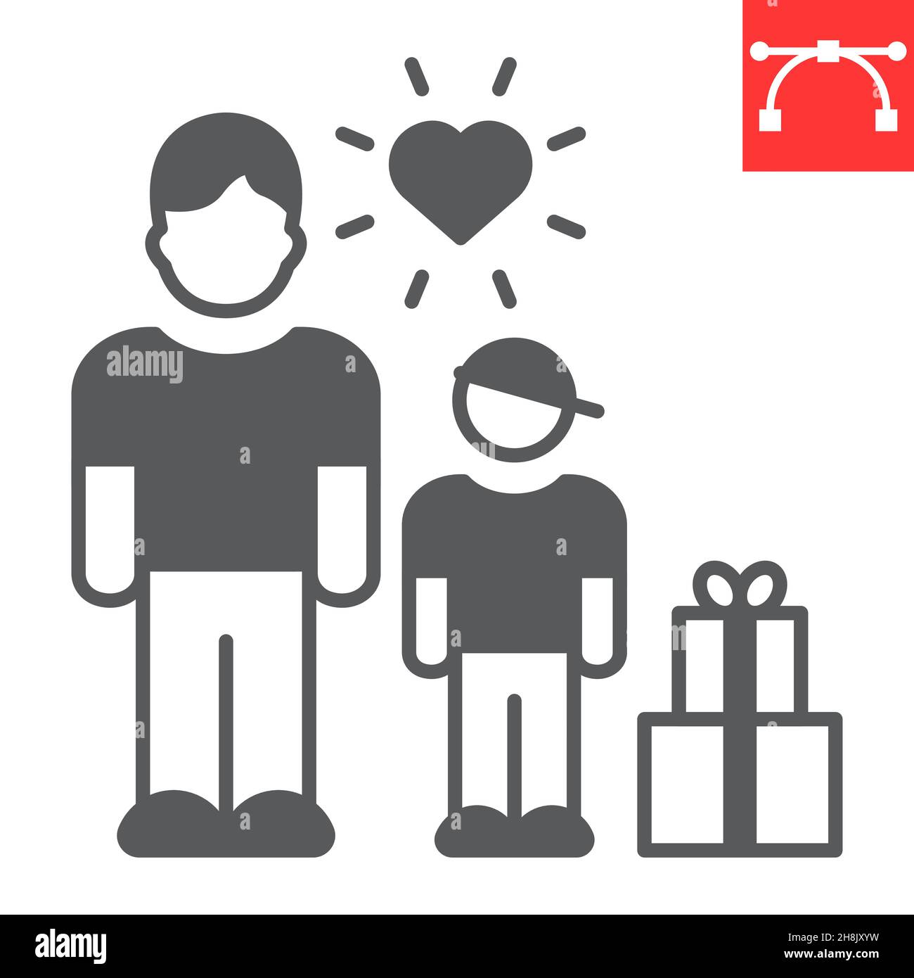 Orphans help glyph icon, volunteering and childhood, man with child ...