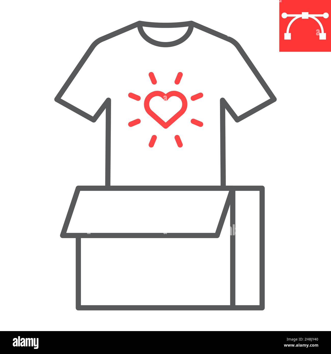 Clothes donation line icon, humanitarian and clothing, donation box ...