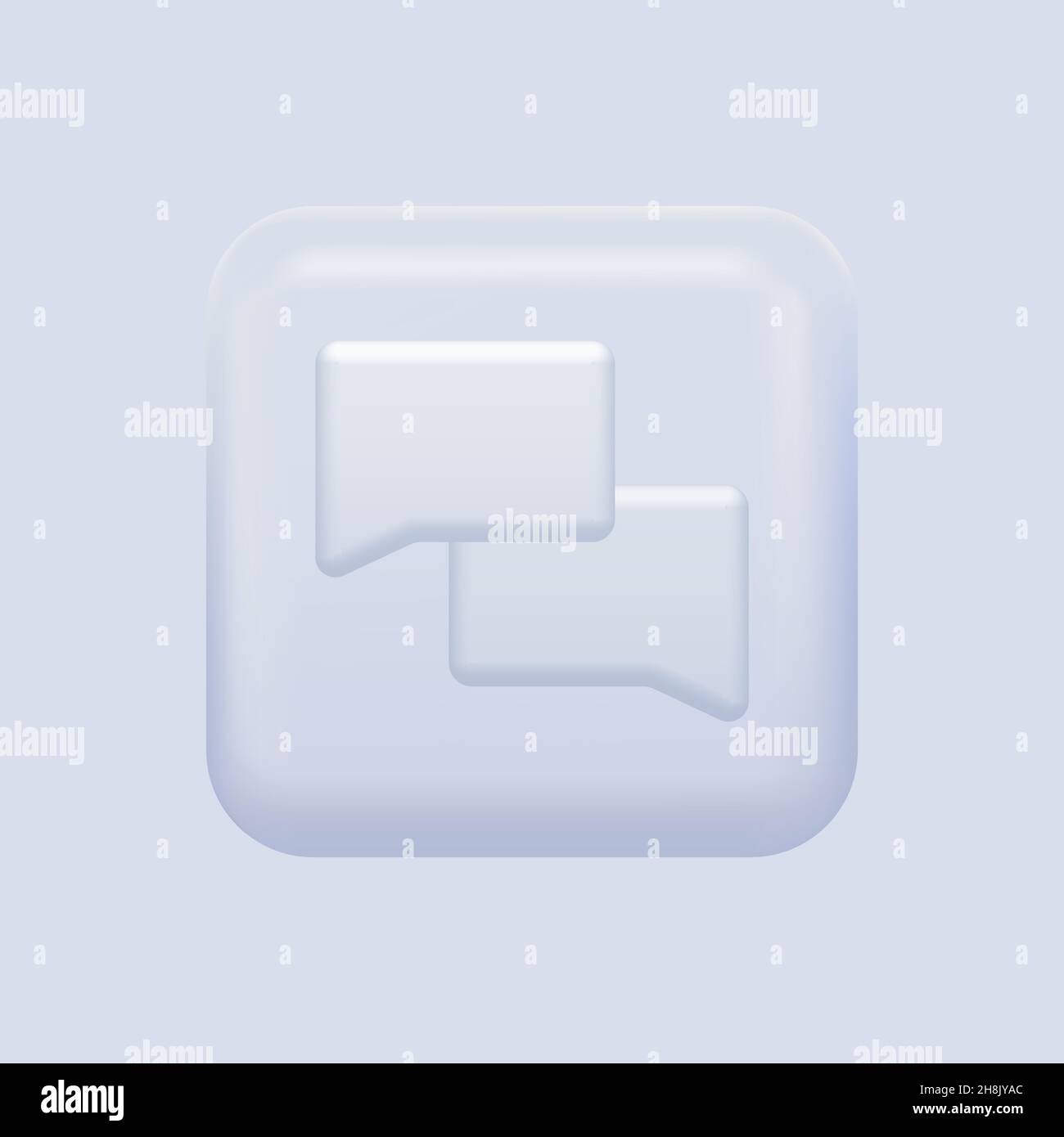 Chat Isolated Icon. Messaging White Button. Vector illustration Stock ...