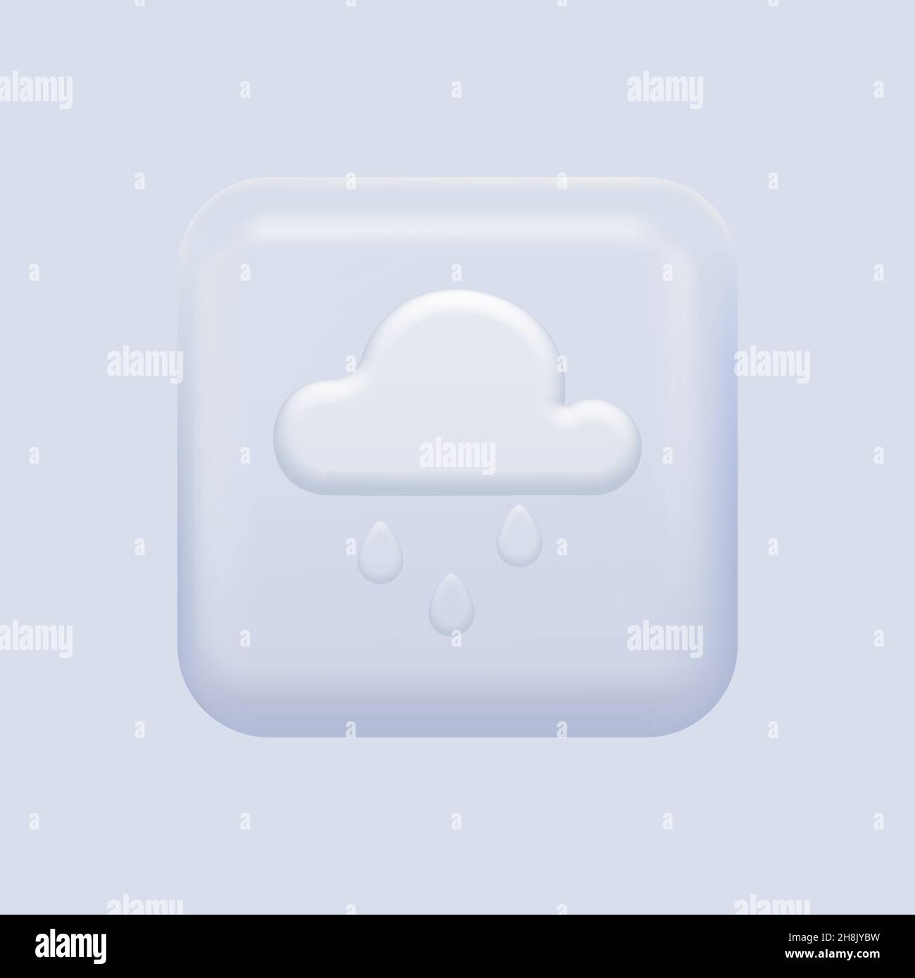 White Weather Icon. Isolated Square Button. Vector illustration Stock ...