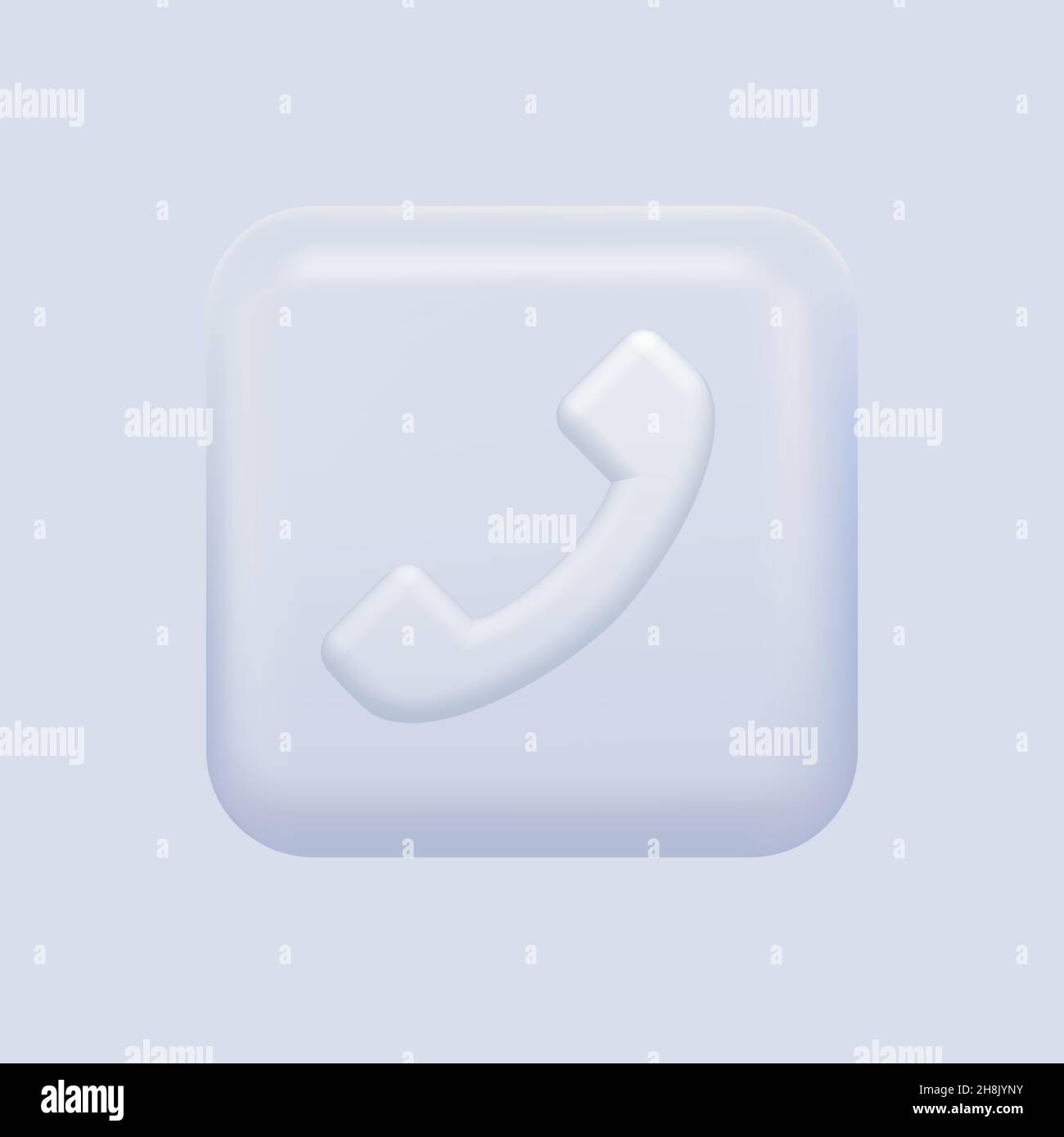 White Call Icon. Square Call Button Isolated on White Background ...