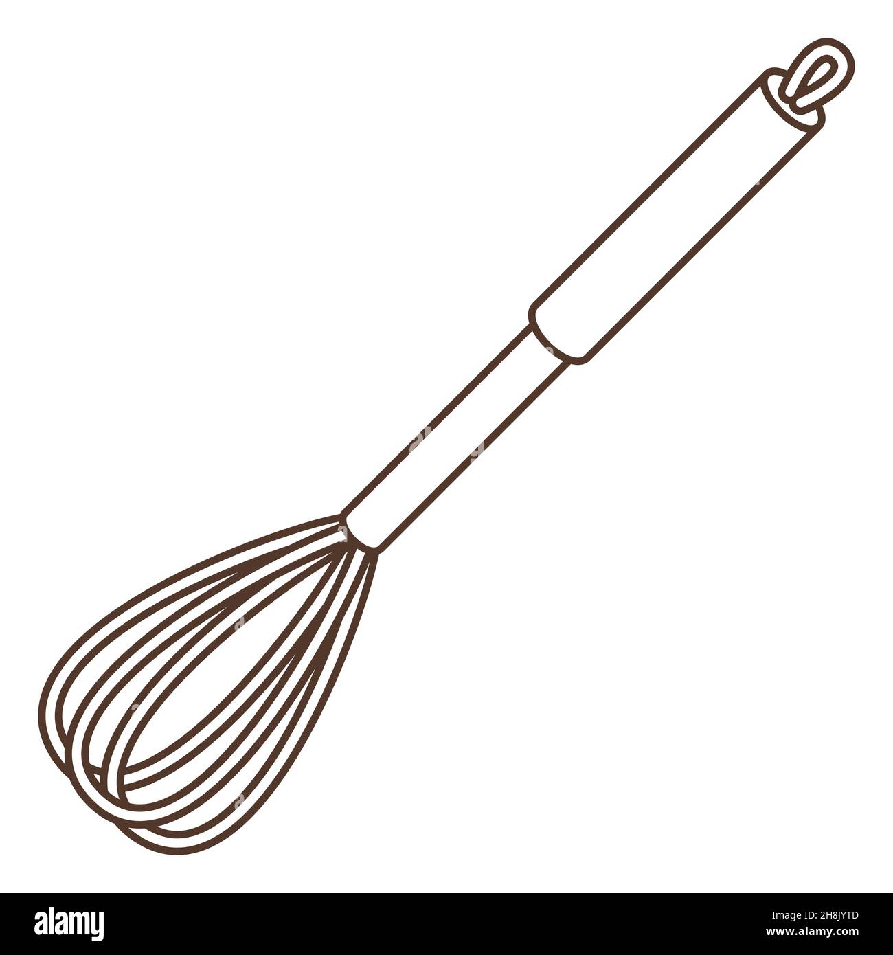 Illustration of cooking whisk. Stylized kitchen and restaurant utensil ...