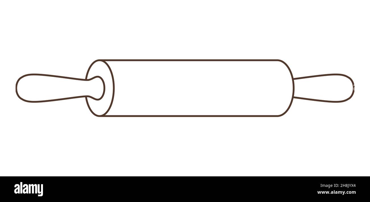 Illustration of cooking rolling pin. Stylized kitchen and restaurant ...