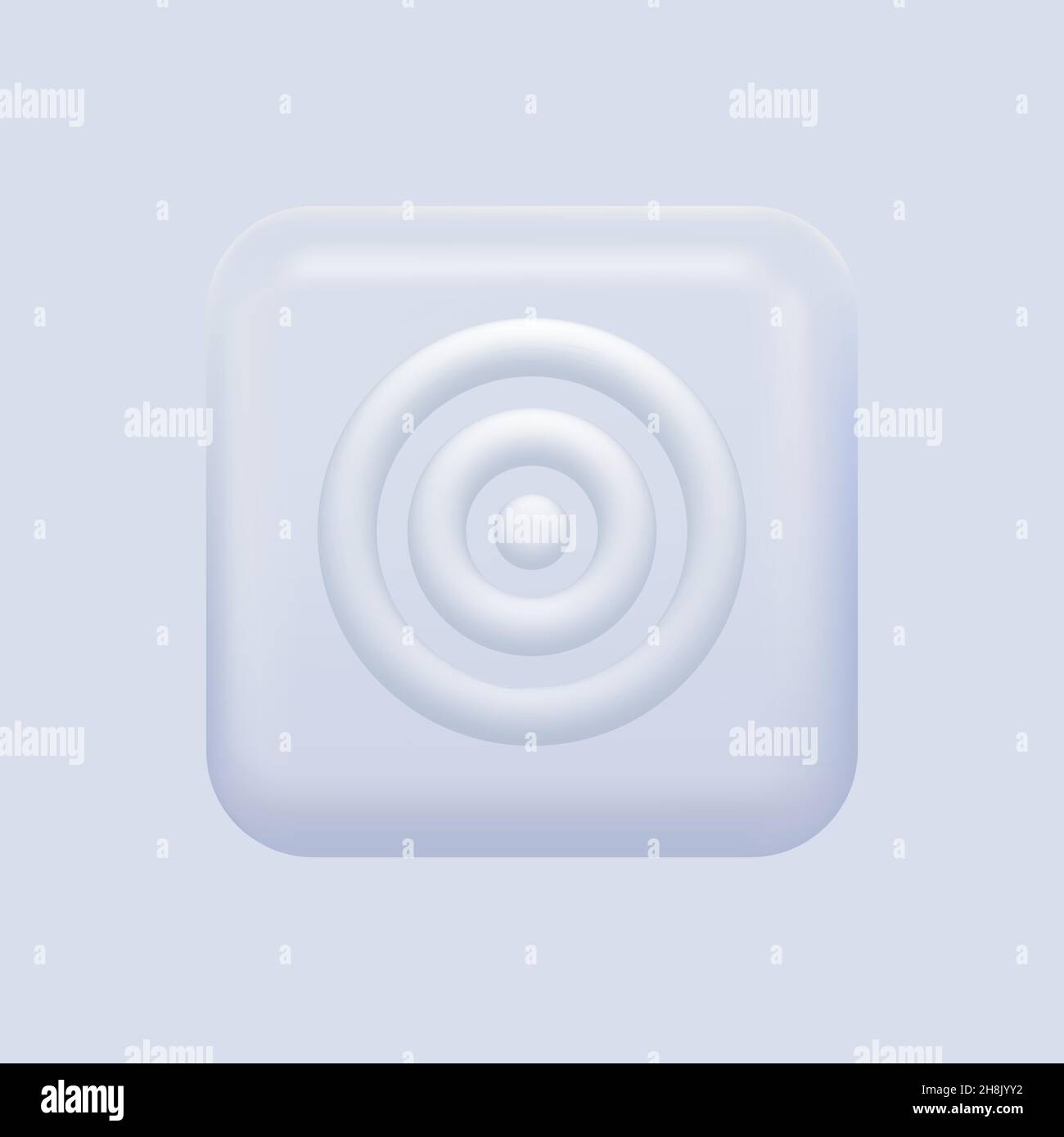 White Target Icon. White Squared Badge. Vector illustration Stock ...