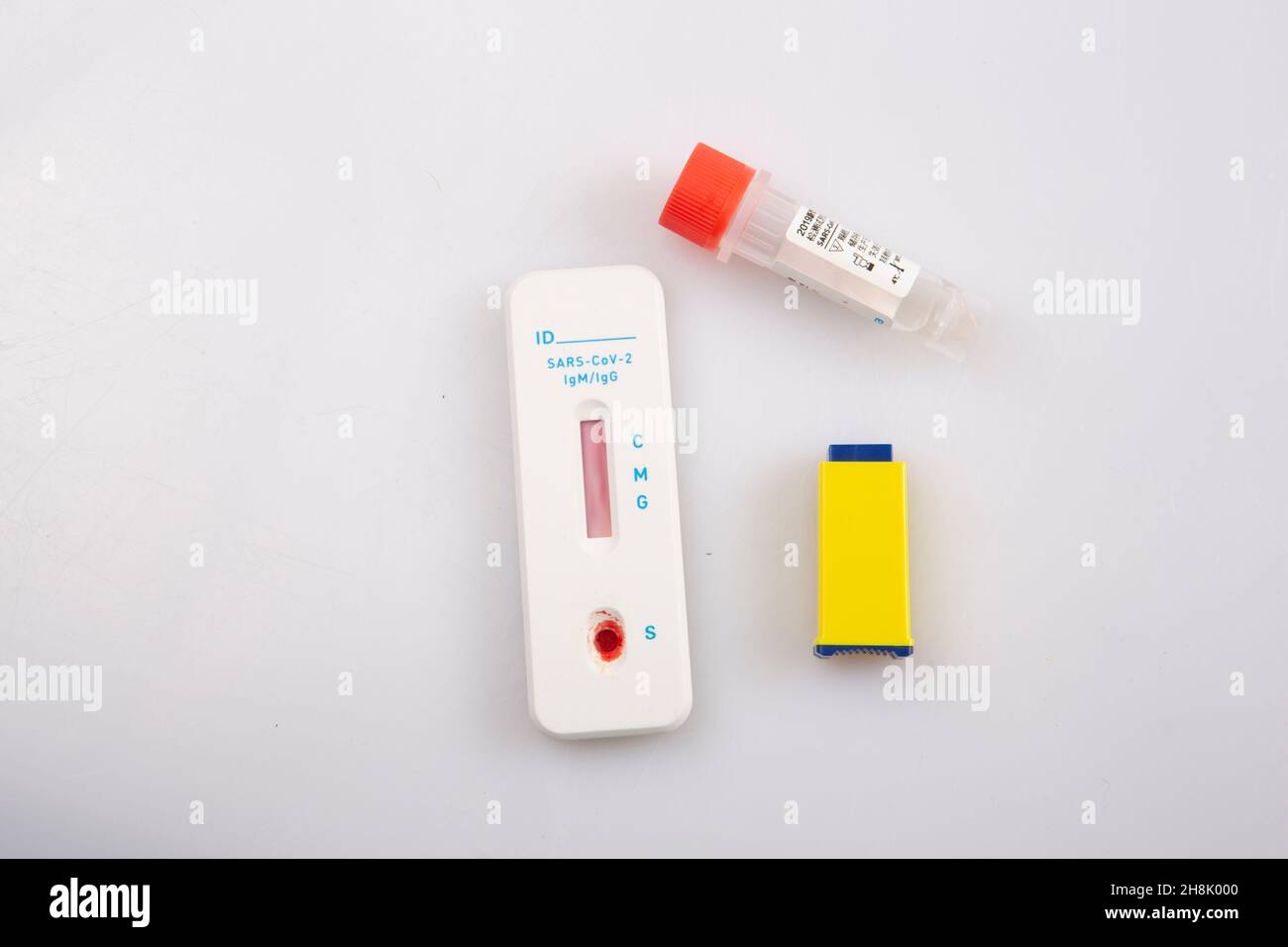 isolated shot of a rapid express antigen antibody coronavirus covid-19 ...