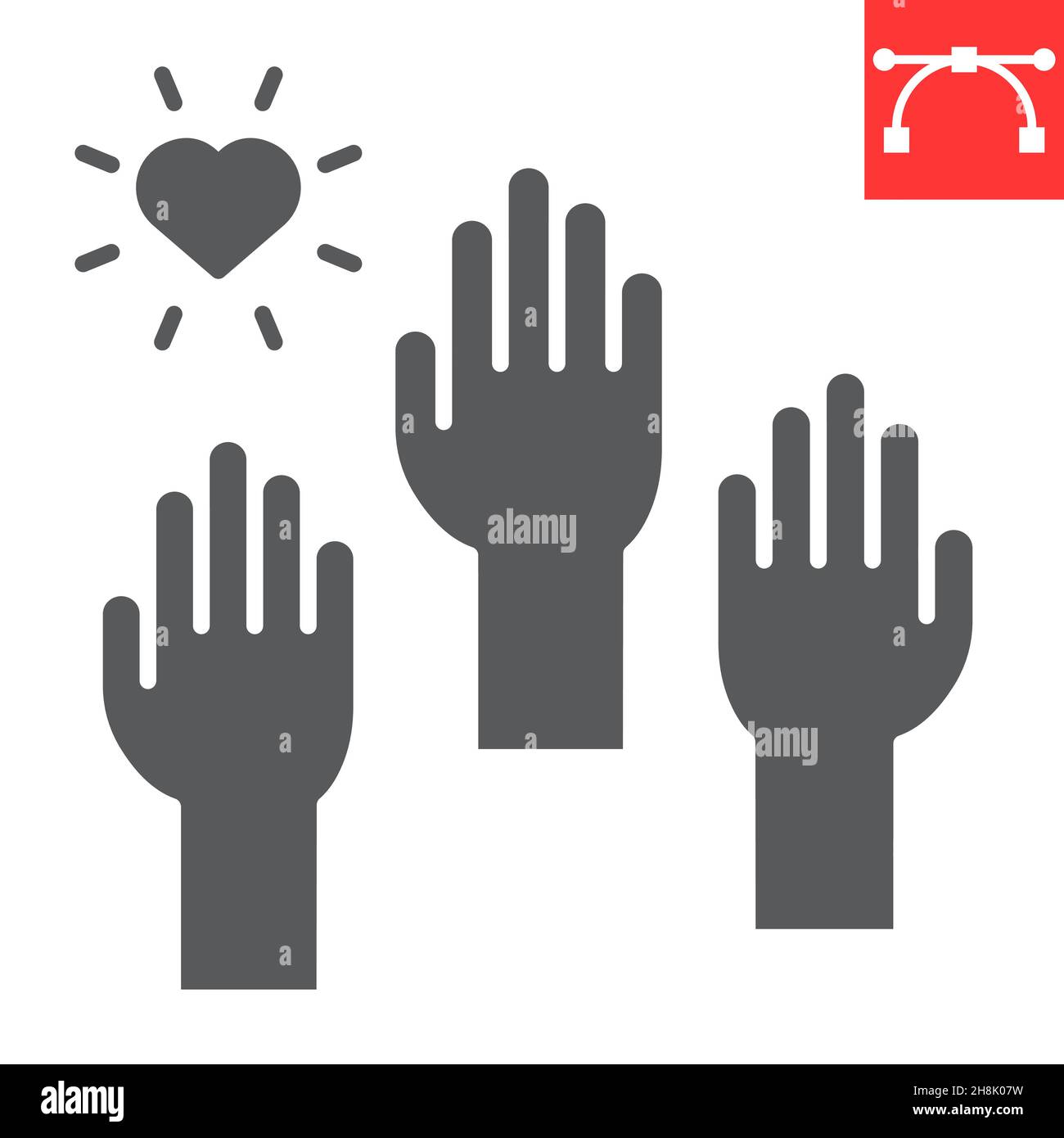 Volunteer Icon Vector Monochrome Volunteer Icon For Charity And