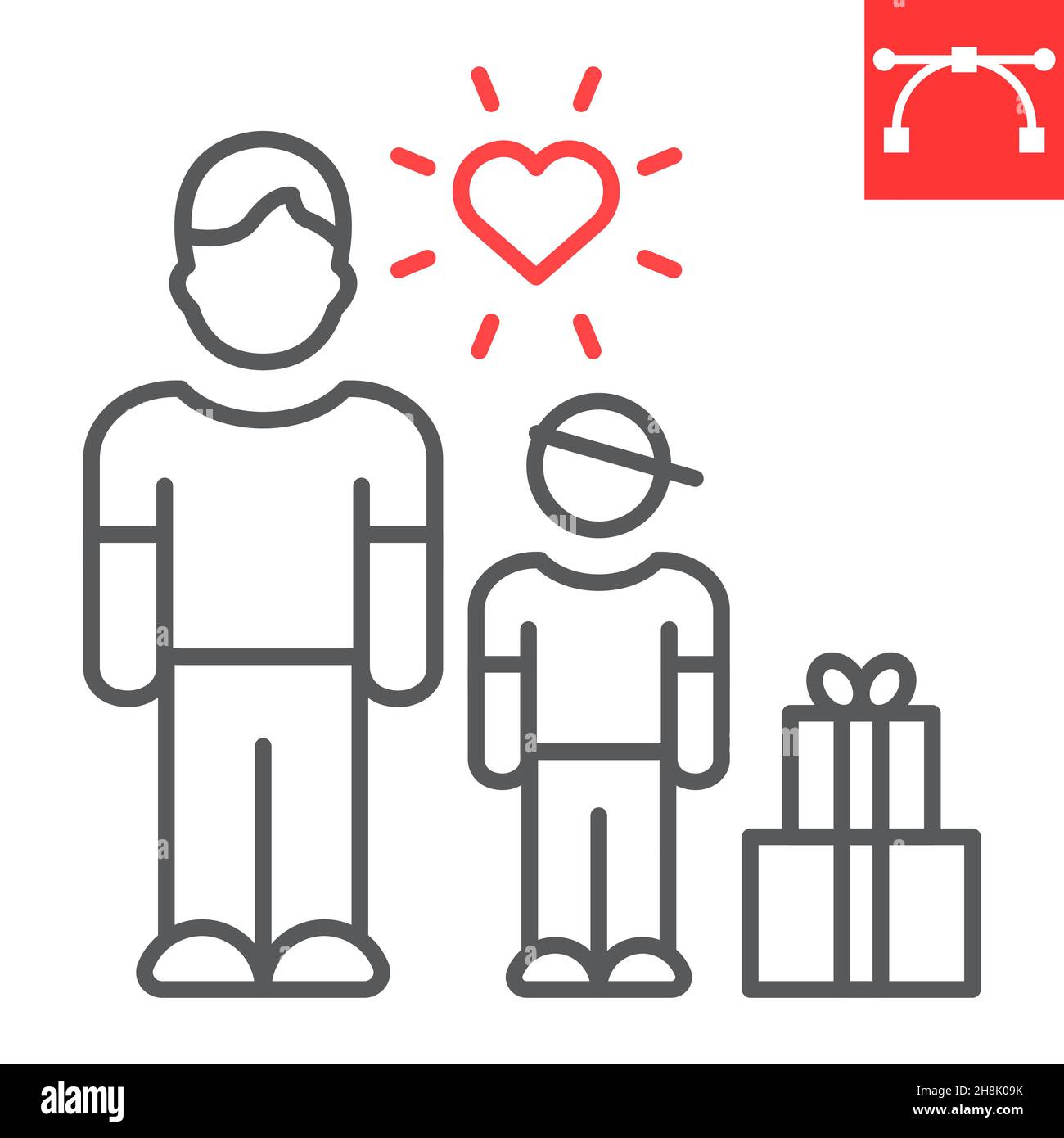 Orphans help line icon, volunteering and childhood, man with child ...