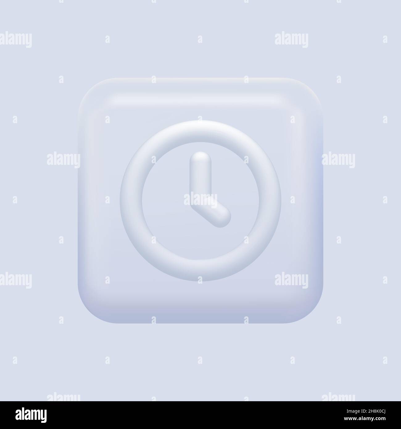 White Clock Icon. Isolated Square Button. Vector illustration Stock Vector Image & Art - Alamy