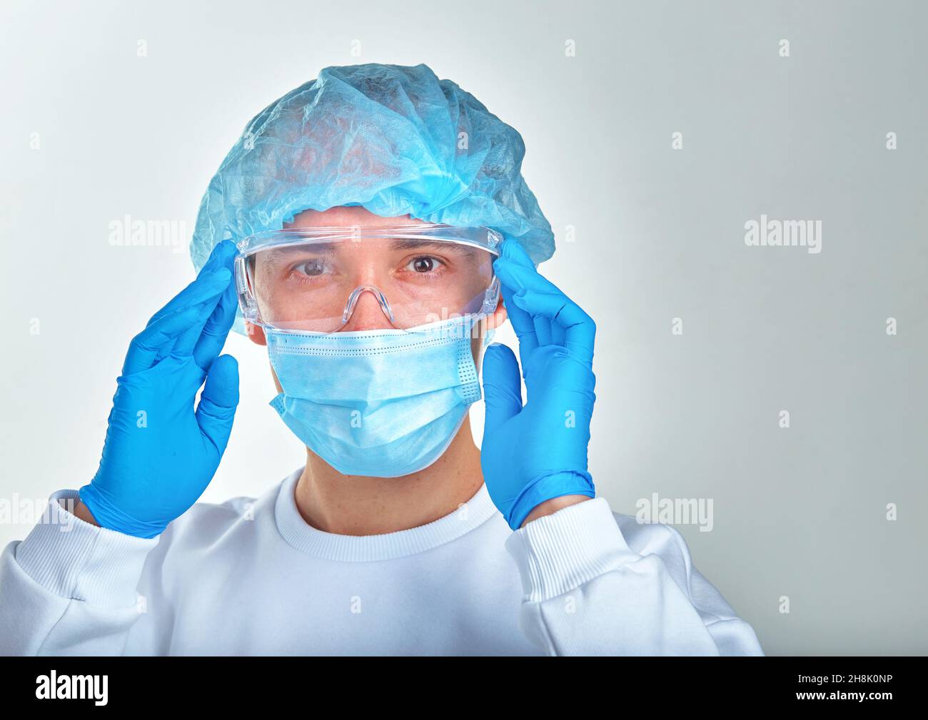 Doctor in mask holding his head, medical background, wallpaper ...