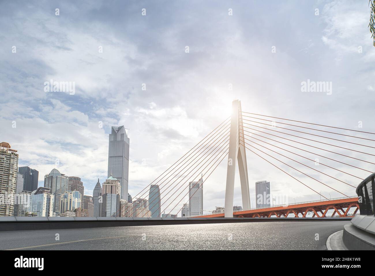 Landscape view of the Twin River Bridge in Chongqing, China Stock Photo ...