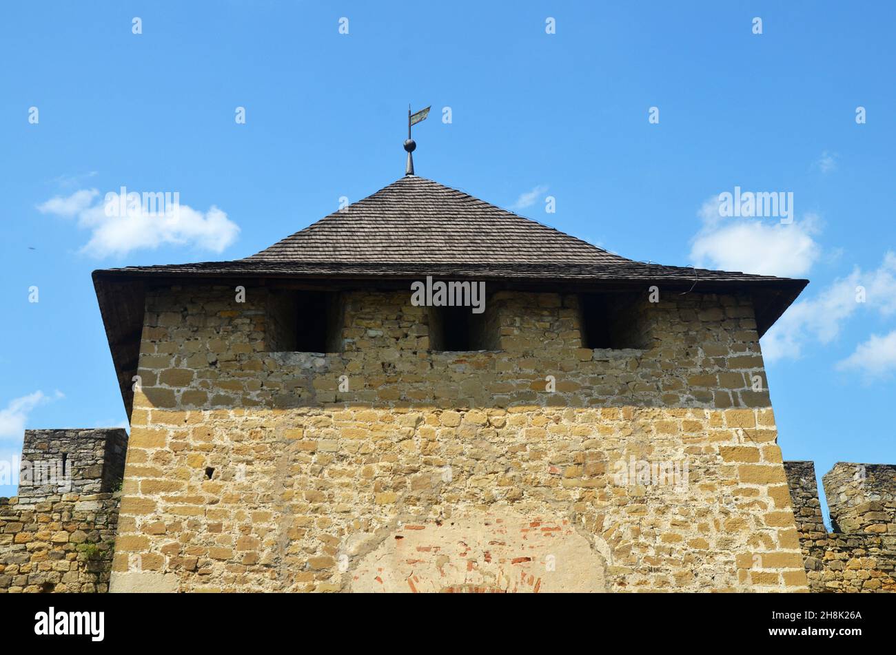 Old medieval fortress tower. Ancient European architecture Stock Photo ...